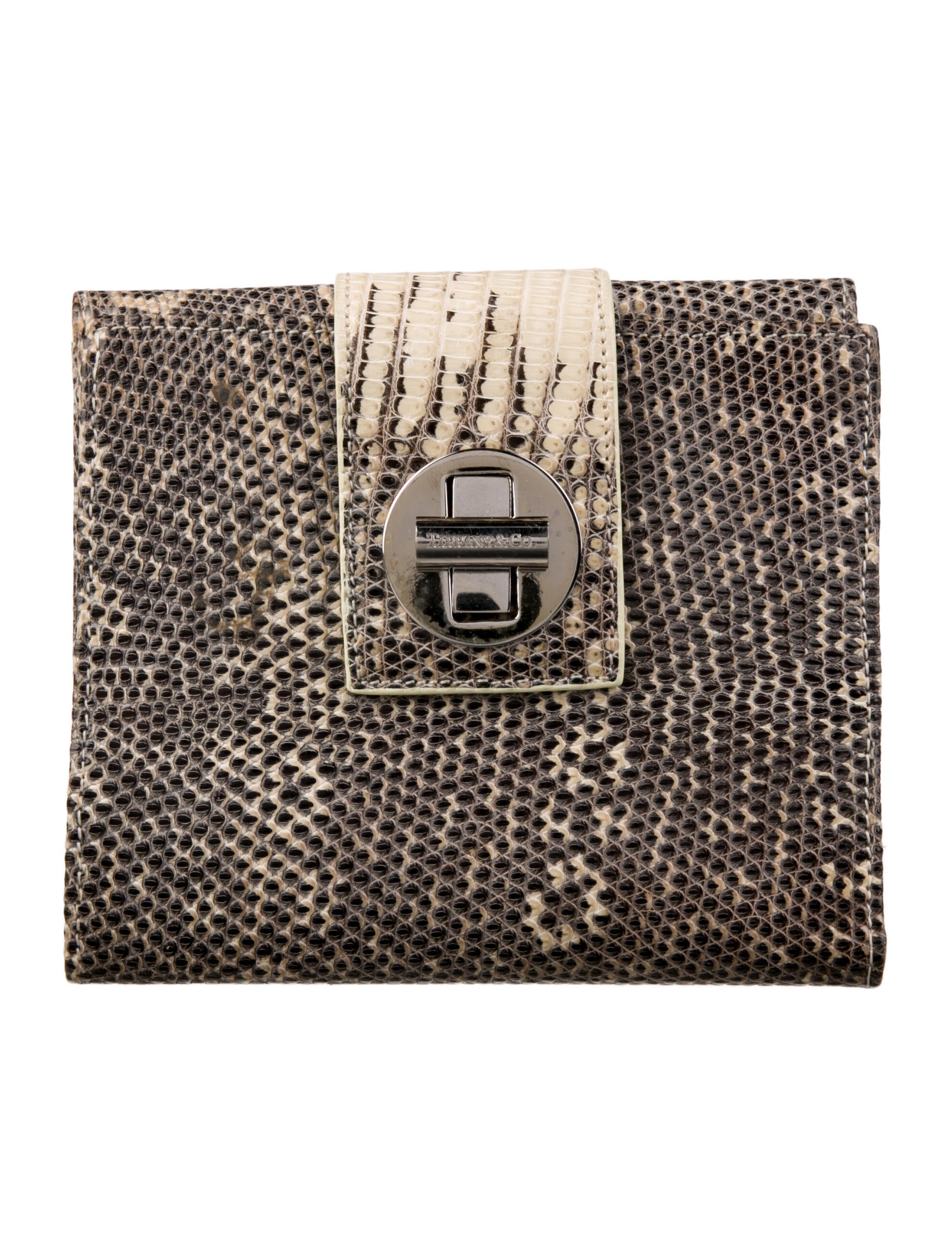 Tiffany & Co. Snakeskin Animal Print Compact Wallet - Black Wallets ...