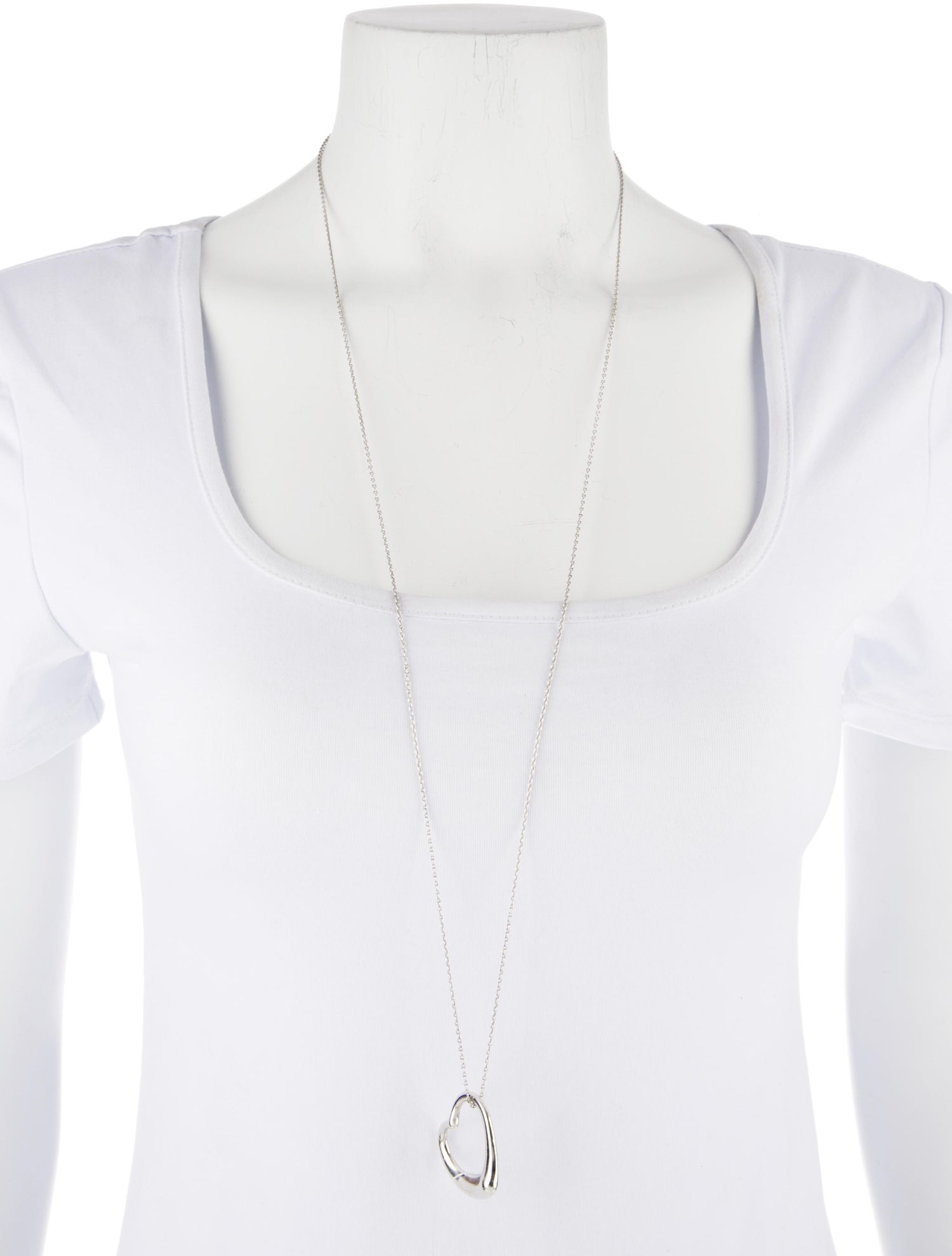 Tiffany & Co. Large Open Heart Pendant Necklace - Sterling Silver ...