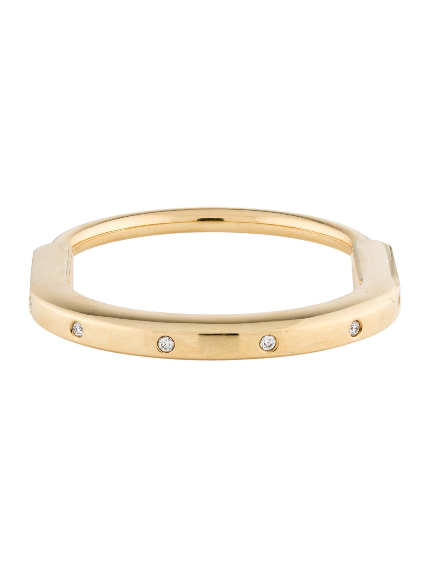 Tiffany & Co. 18K Diamond Lock Bangle - 18K Yellow Gold Bangle, Bracelets - TIF280936 | The RealReal