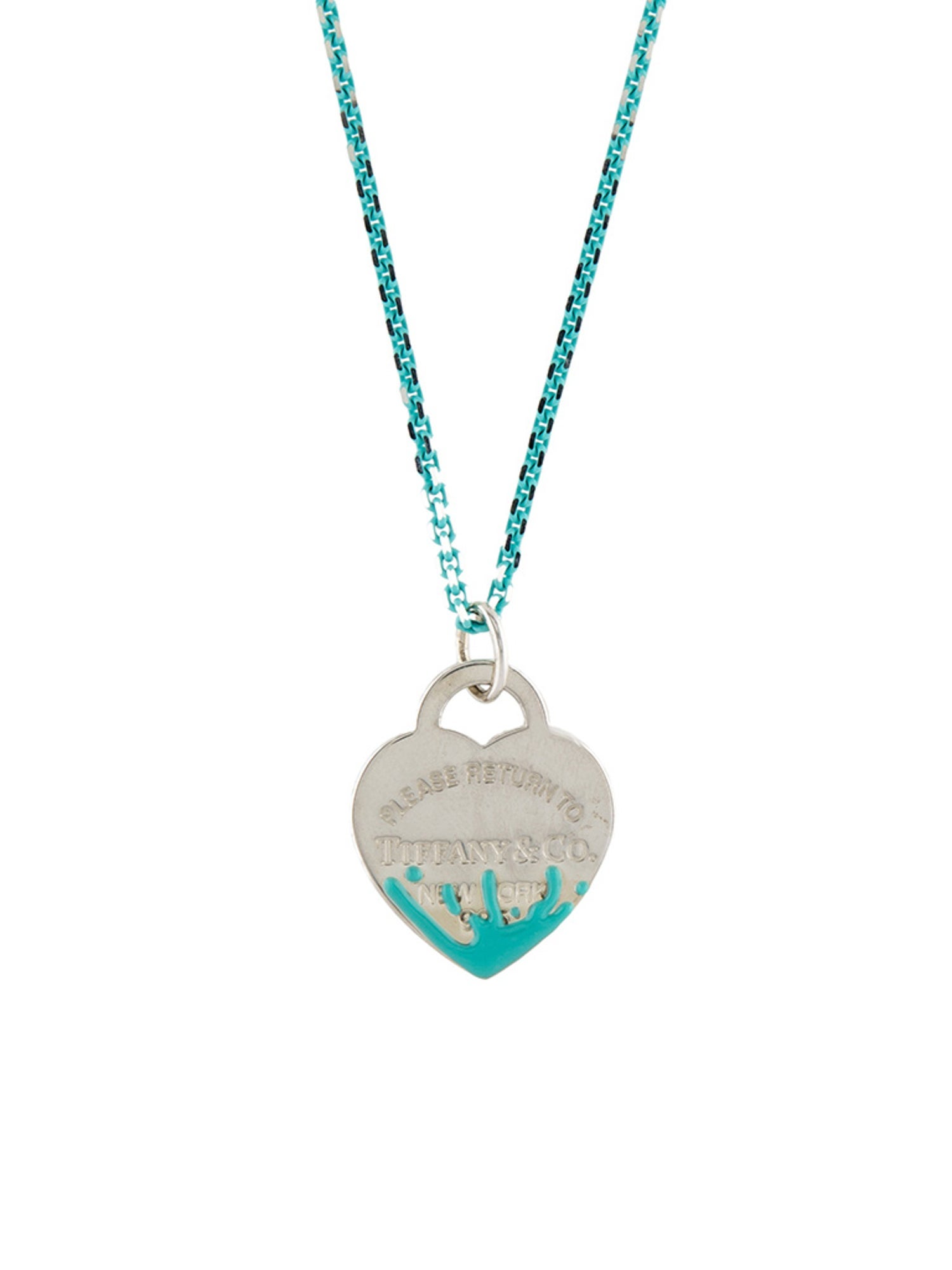 Tiffany & Co. Color Splash Heart Tag Pendant Necklace - Sterling Silver ...