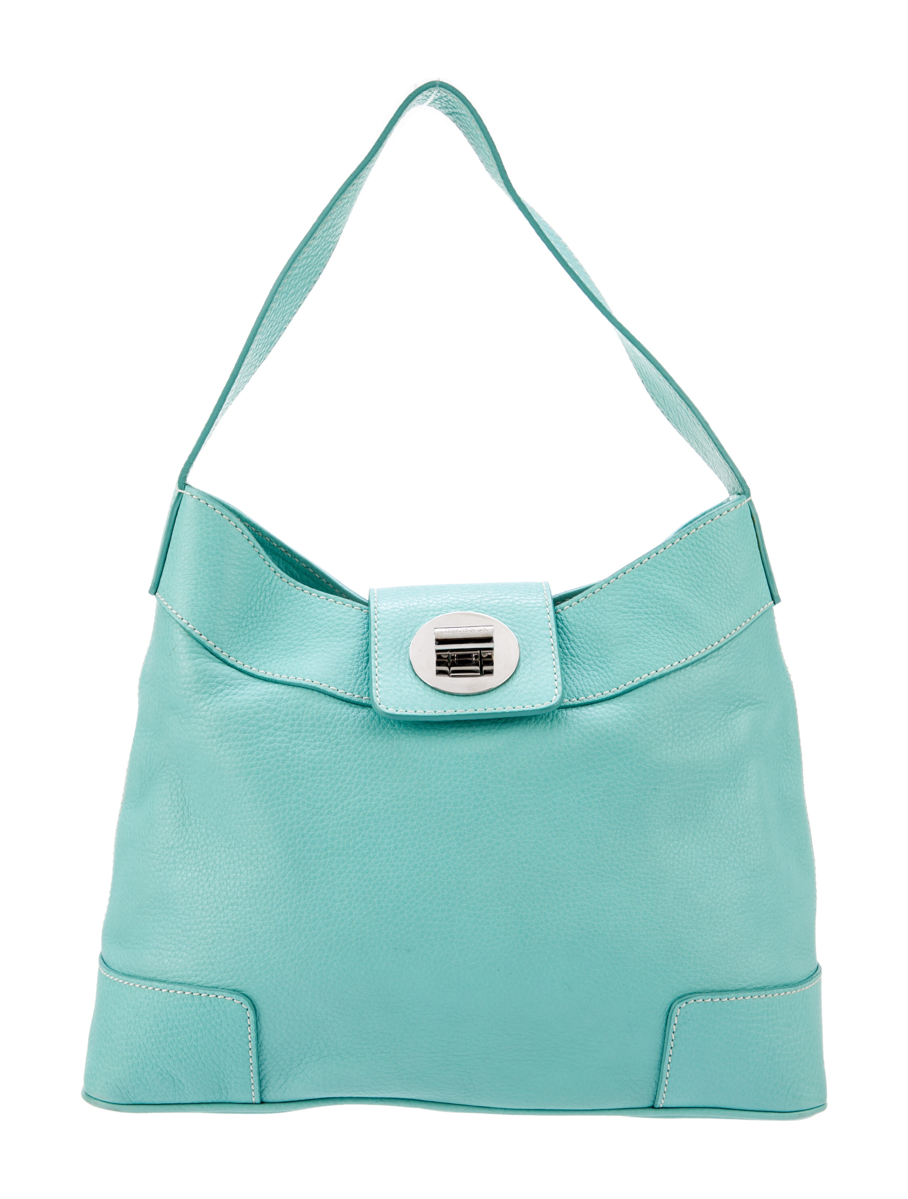 Tiffany & Co. Silver-Tone Leather Shoulder Bag - Blue Shoulder Bags ...