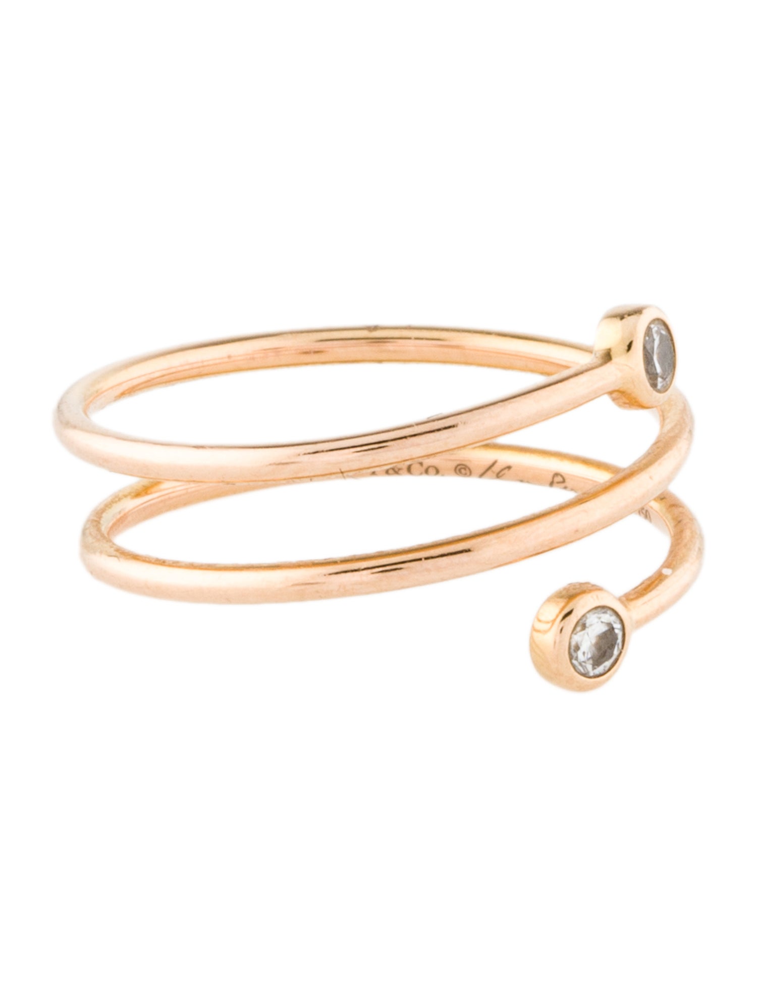 Tiffany & Co. 18K Diamond Hoop Ring - 18K Yellow Gold Band, Rings ...