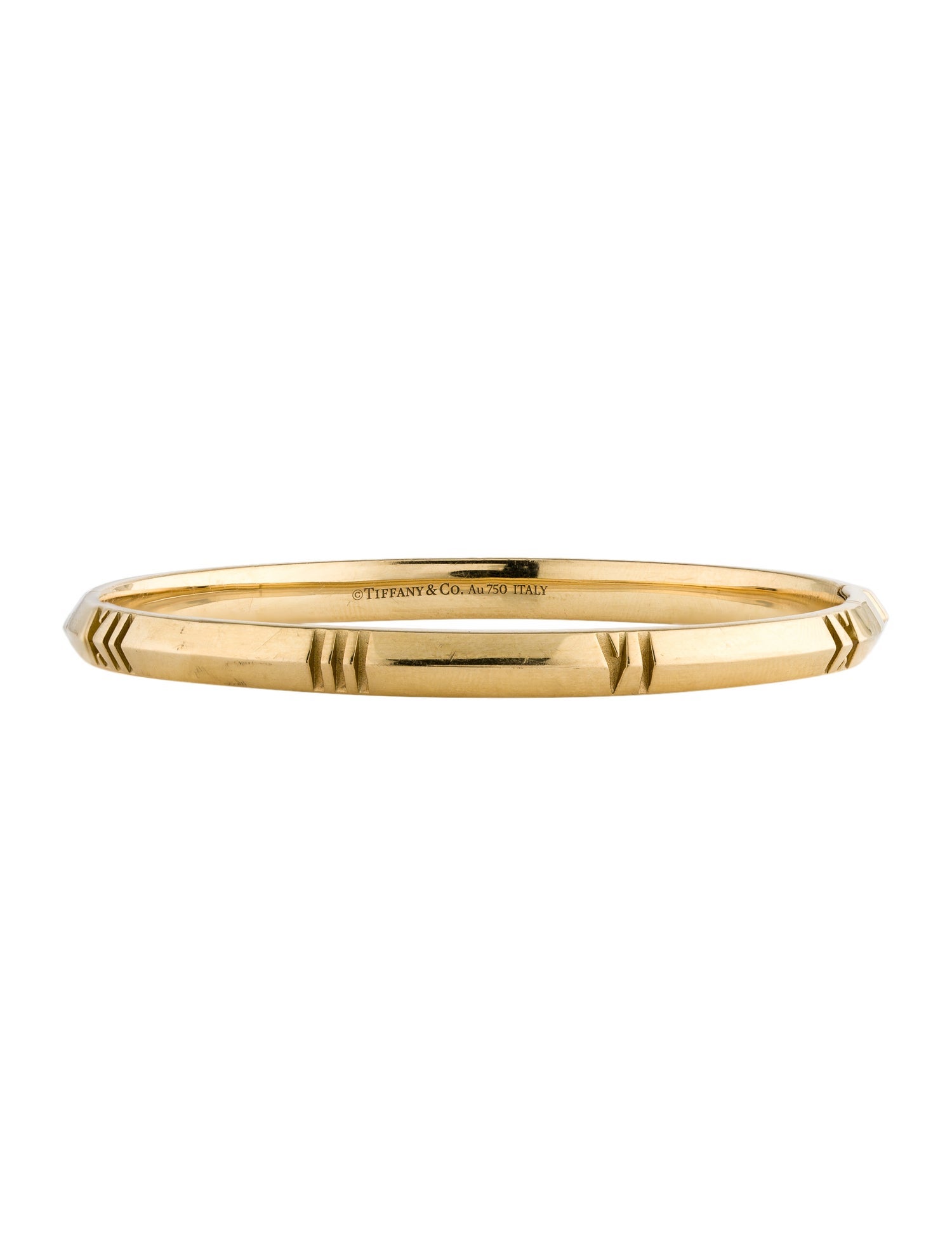 Tiffany & Co. 18K Atlas X Closed Narrow Hinged Bangle - 18K Yellow Gold Bangle, Bracelets ...