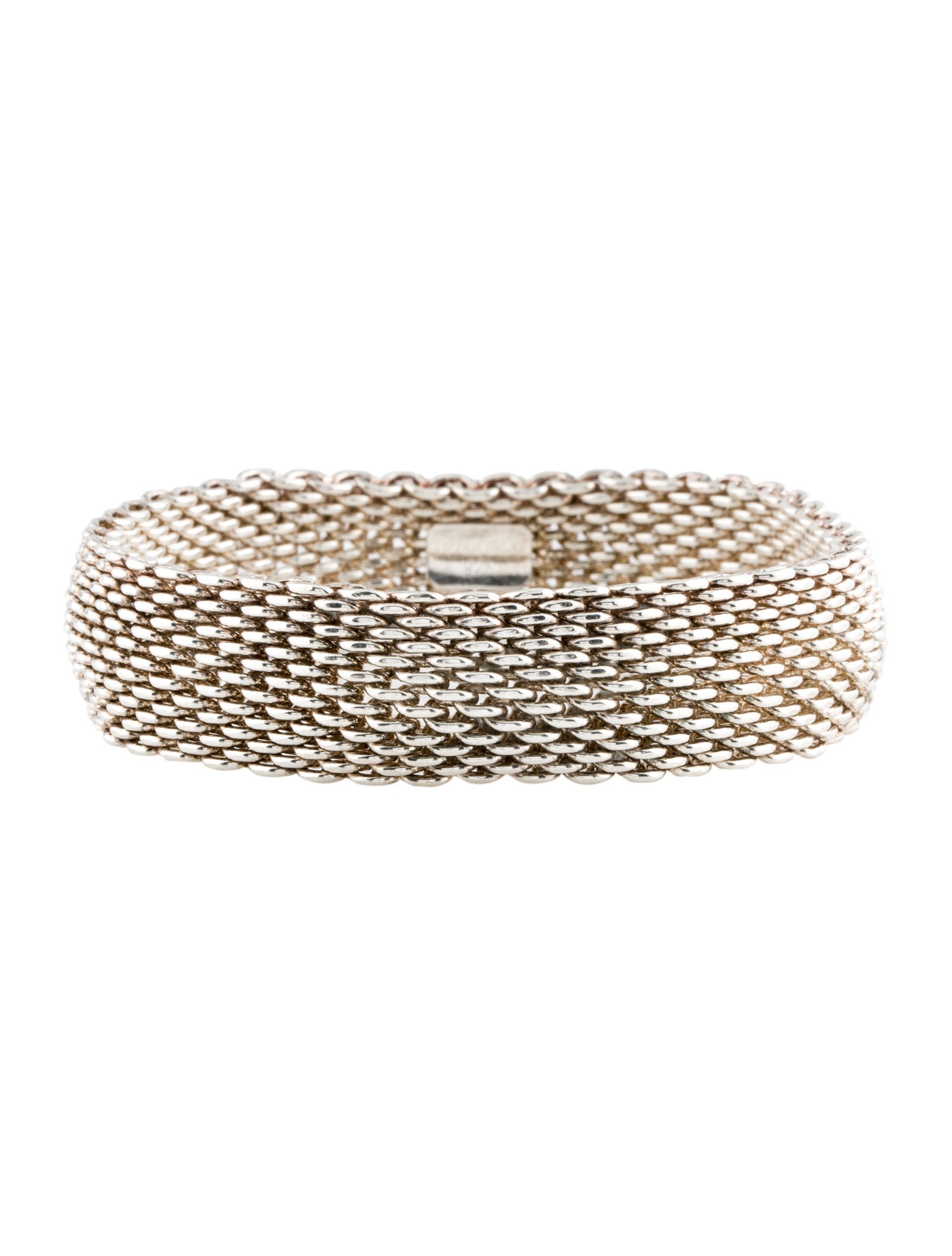 Tiffany & Co. Somerset® Wide Mesh Bangle Bracelet - Sterling Silver Bangle, Bracelets ...