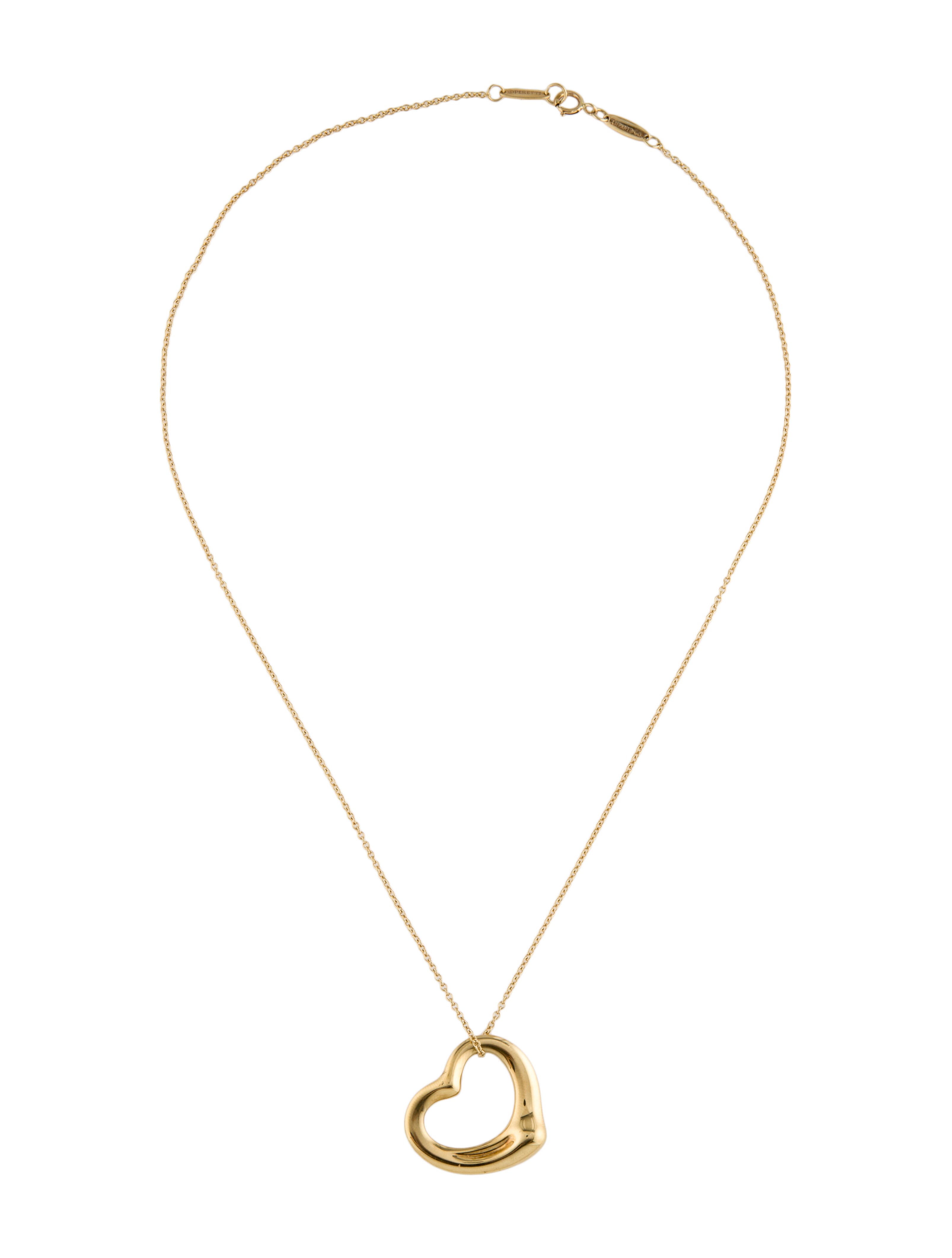 Tiffany & Co. 18K Open Heart Pendant Necklace - Pendant Necklace ...