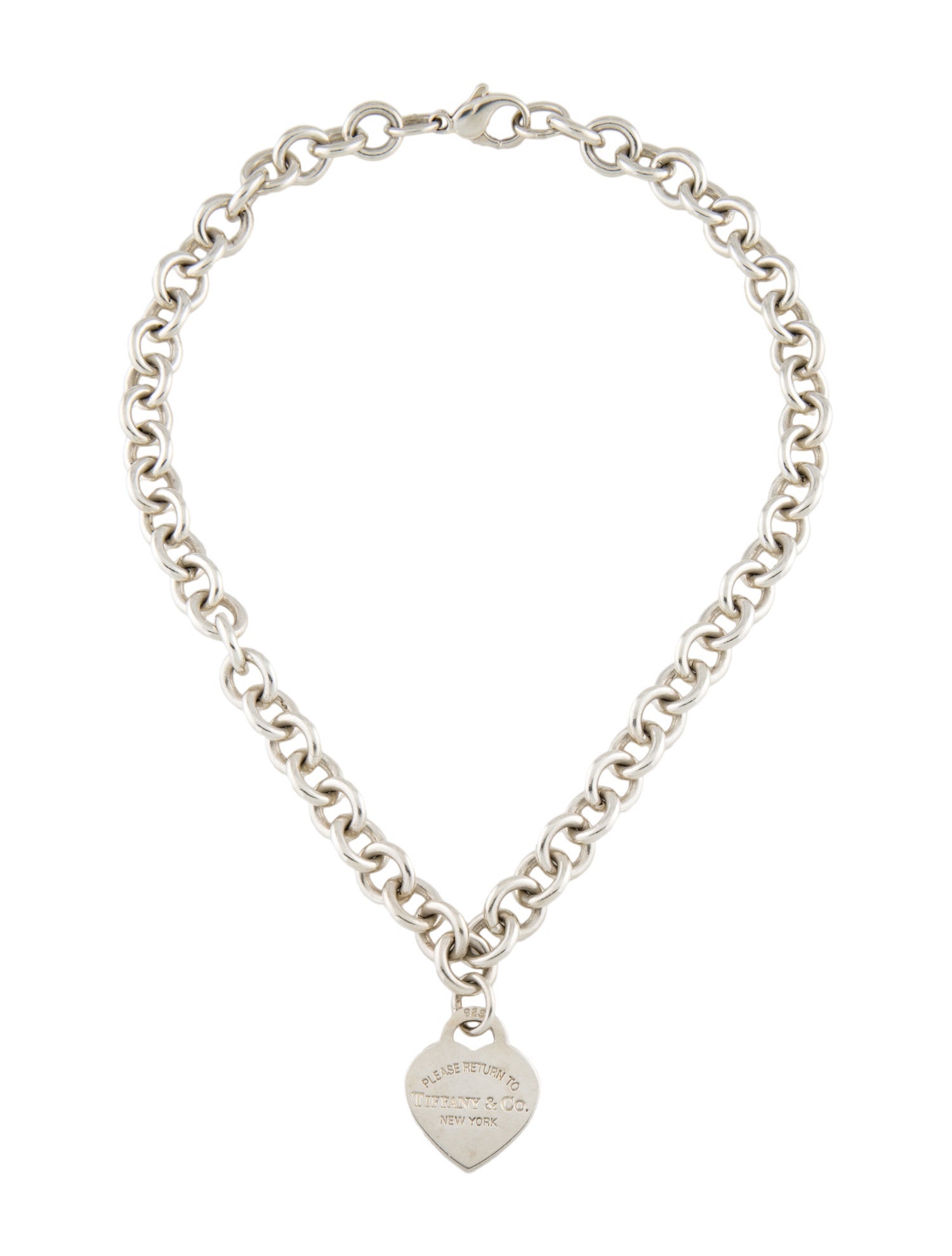 Tiffany & Co. Heart Tag Chain Link Necklace - Sterling Silver Pendant ...