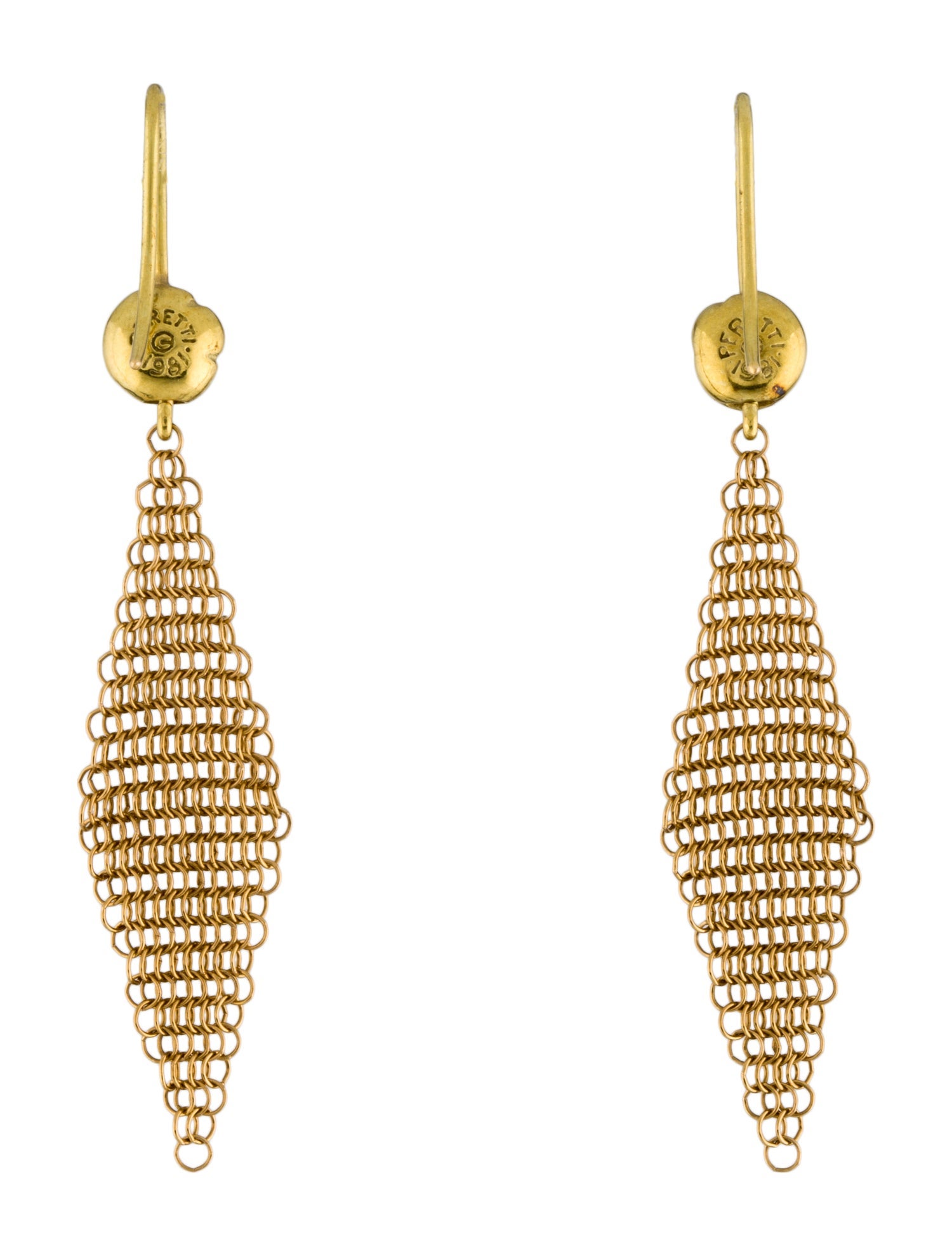 Tiffany & Co. 18K Mesh Drop Earrings - ---, 18K Yellow Gold Ear Climber ...