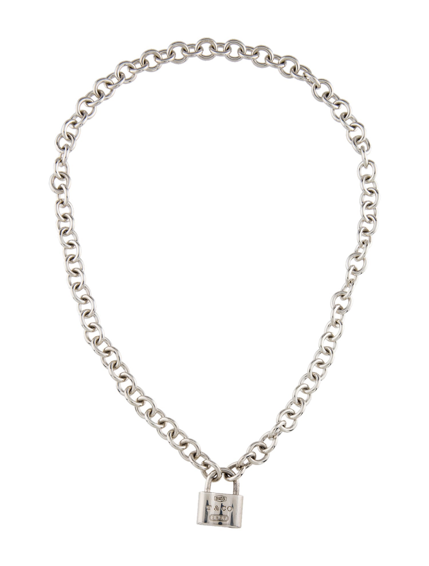 Tiffany & Co. Arc Lock Pendant Necklace - Sterling Silver Chain ...
