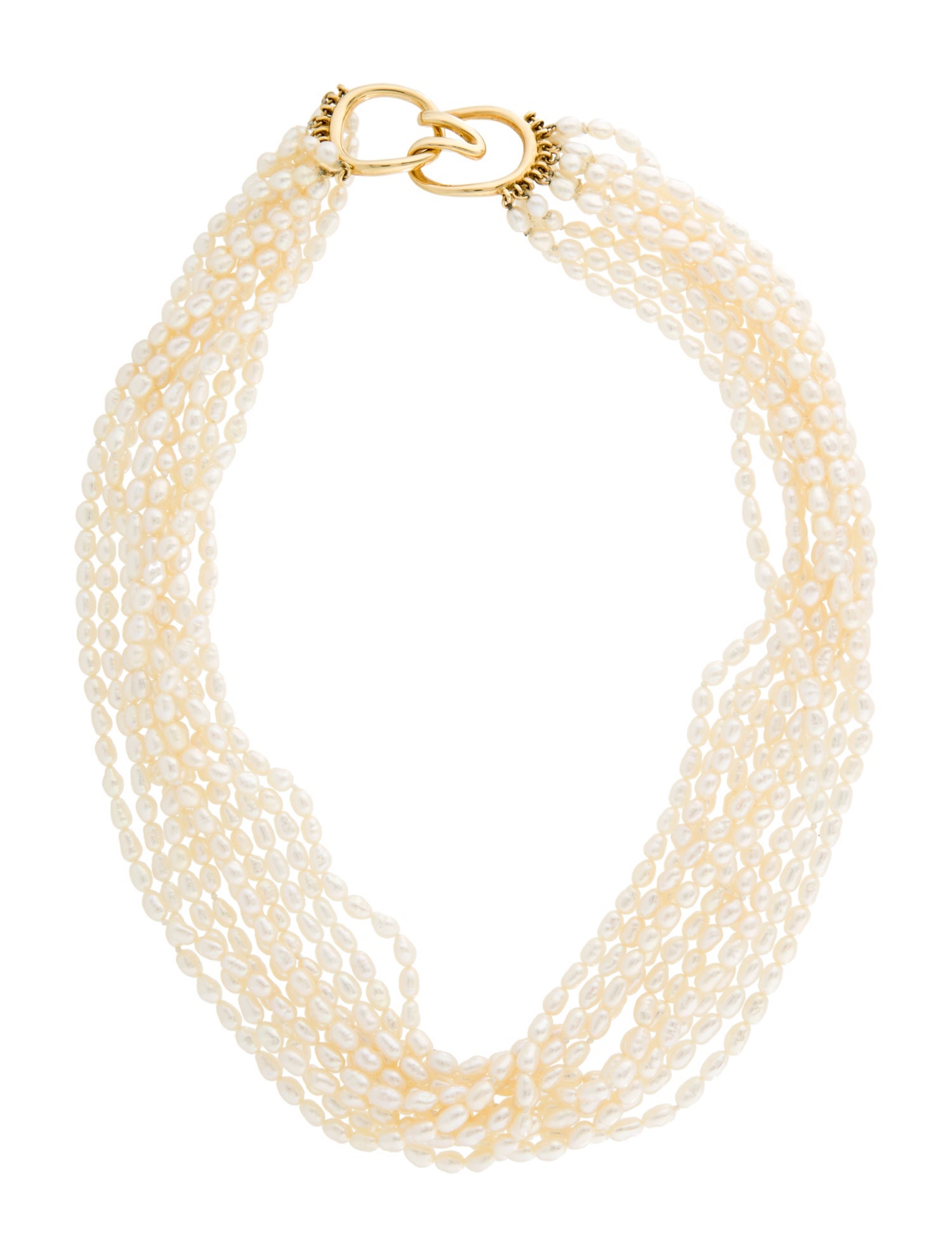 Tiffany & Co. Vintage 18K Pearl Torsade Multi-Strand Bead Necklace ...
