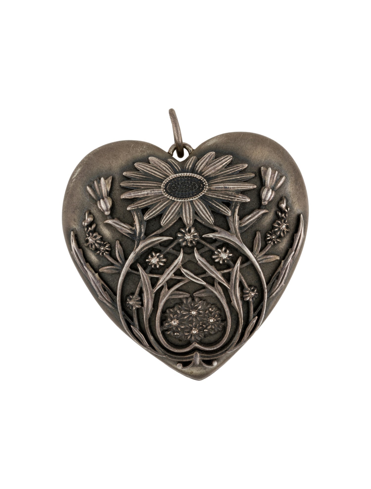 Tiffany & Co. Large Ziegfeld Heart & Daisy Locket - Sterling Silver ...