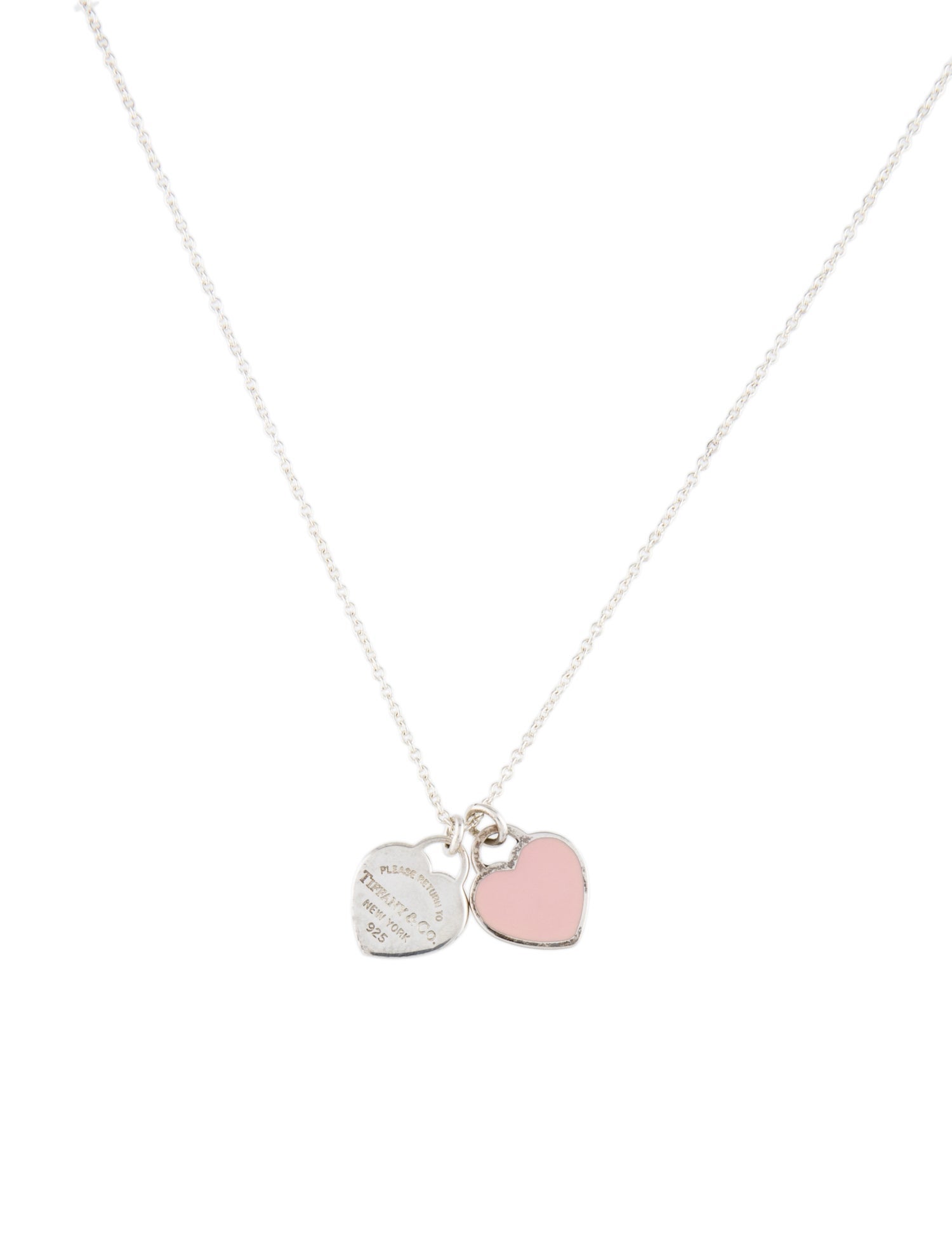Tiffany & Co. Return to Tiffany Red Double Heart Tag Pendant Necklace ...