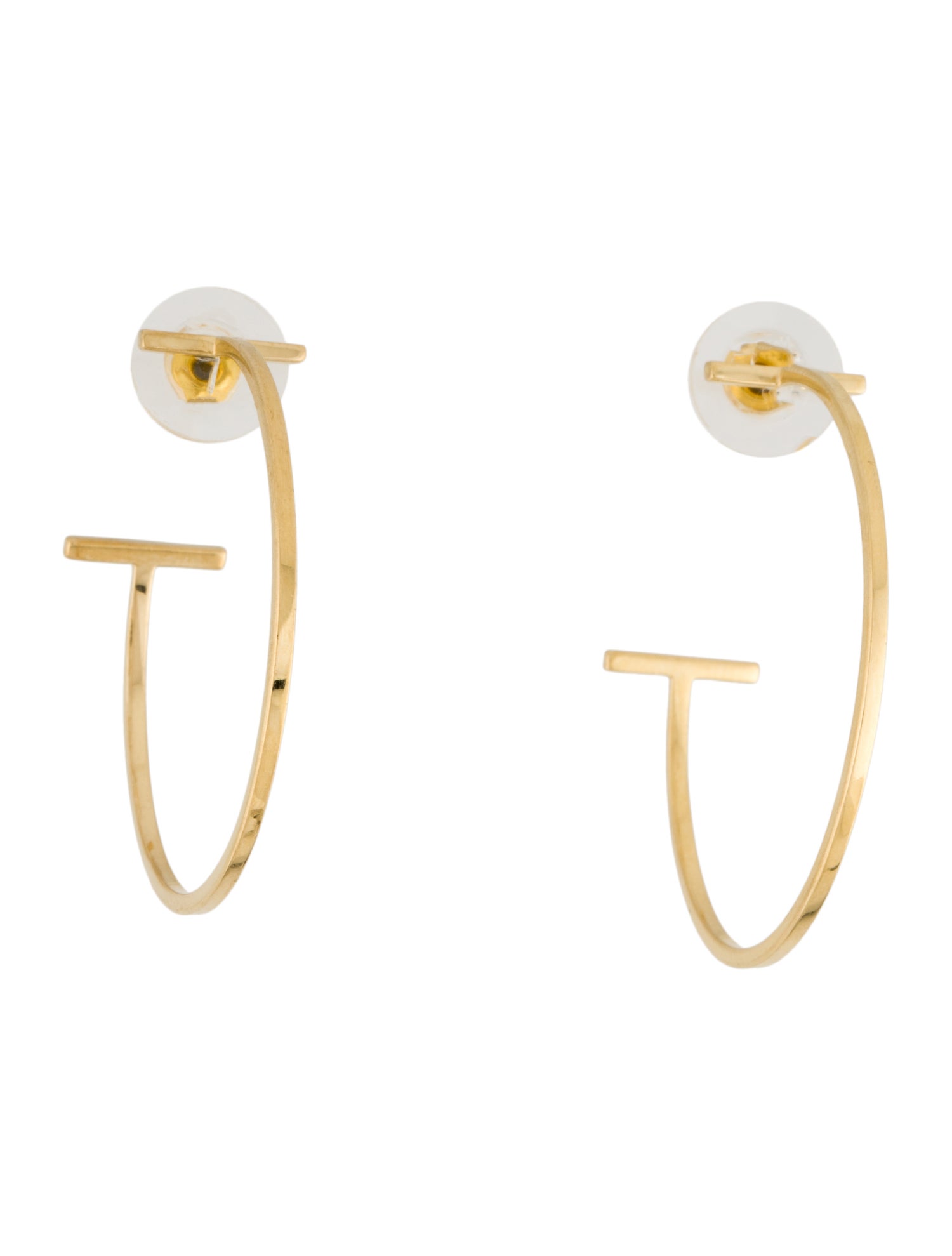 Tiffany & Co. 18K Tiffany T Hoop Earrings - 18K Yellow Gold Hoop ...