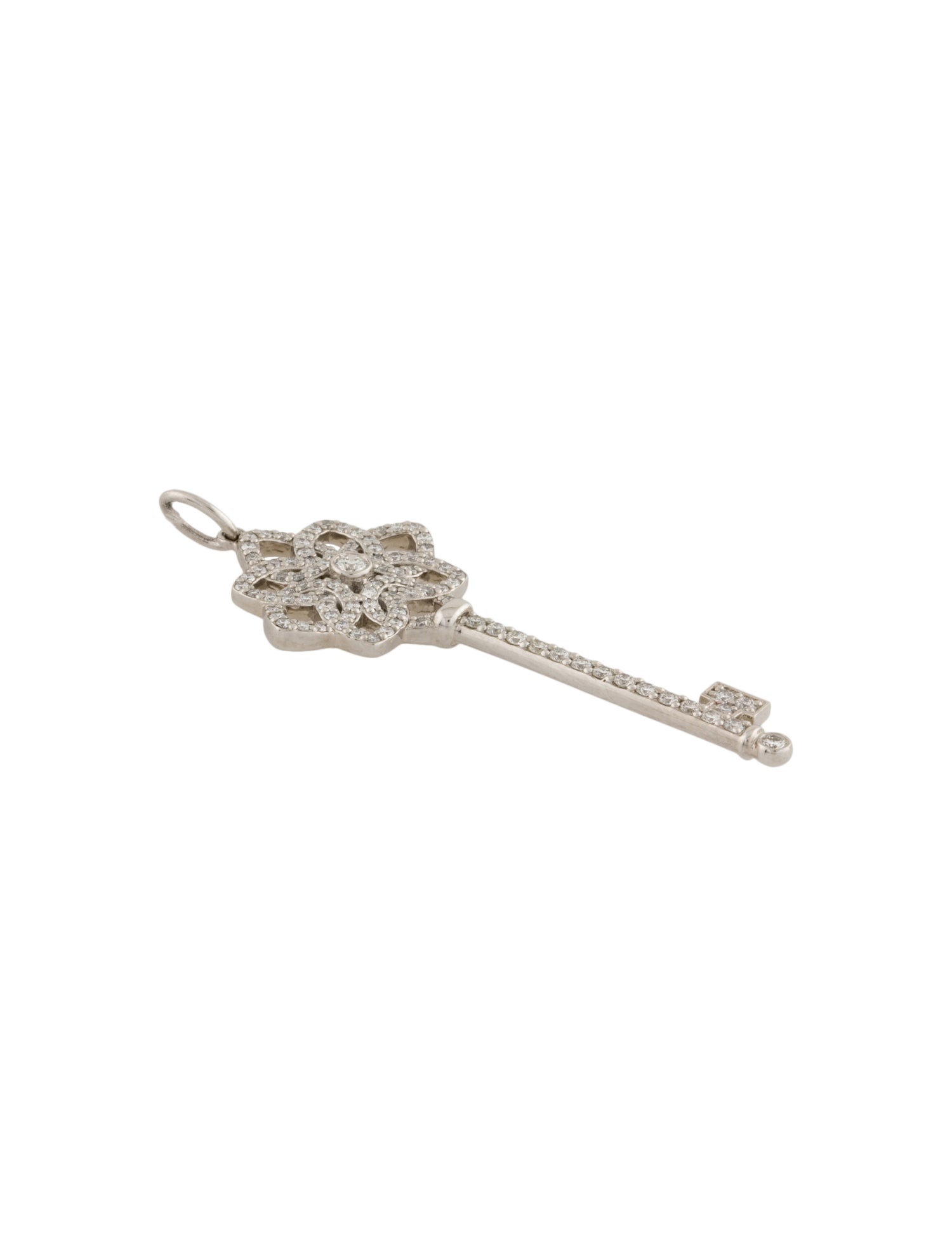 Tiffany & Co. 18K Diamond Woven Key Pendant - 18K Rose Gold Pendant ...