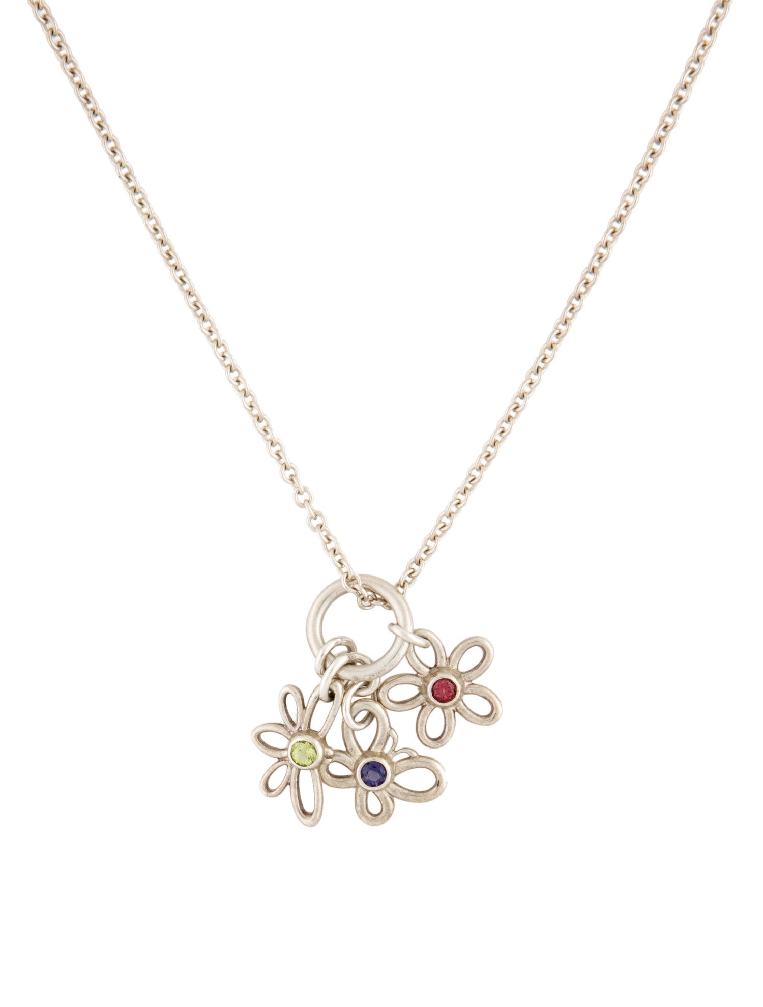 Tiffany & Co. Multistone Flower, Butterfly & Dragonfly Pendant Necklace ...