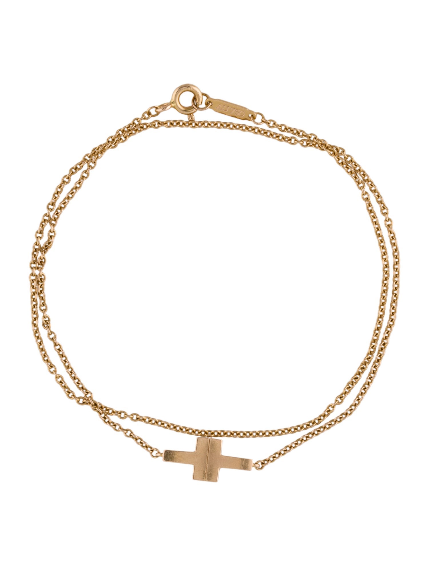 Tiffany & Co. 18K Double T Chain Bracelet - Wrap, Bracelets - TIF290685 ...