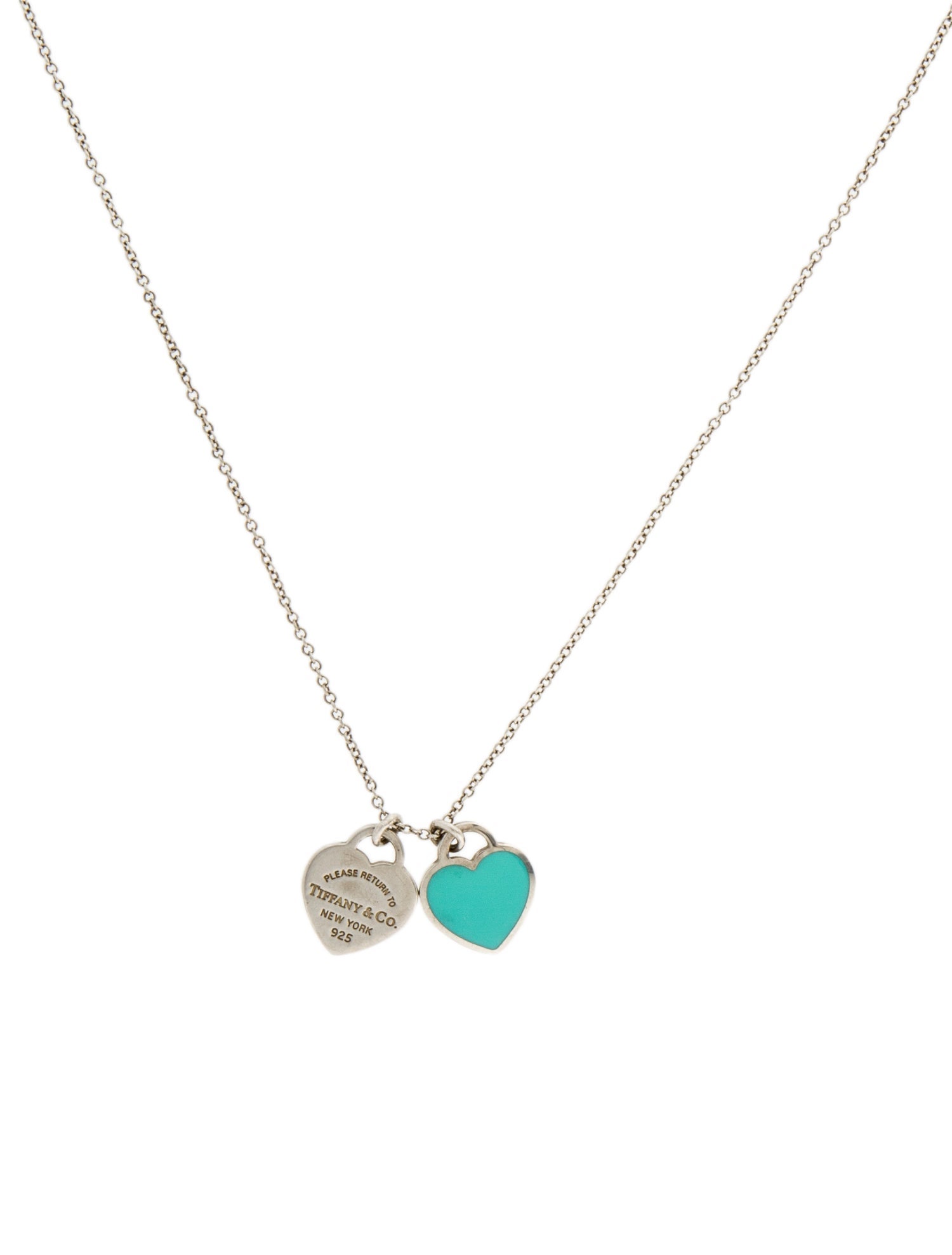 Tiffany & Co. Return to Tiffany Red Double Heart Tag Pendant Necklace ...