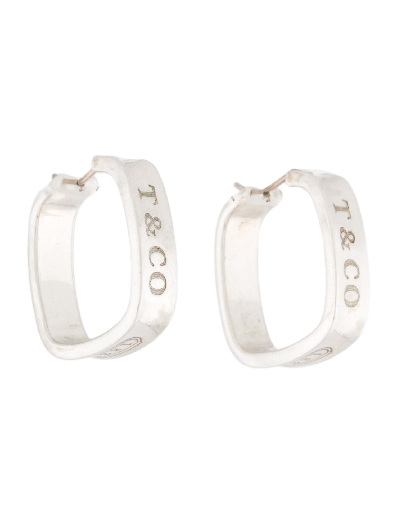 Tiffany & Co. 1837 Square Hoop Earrings - Sterling Silver Hoop ...