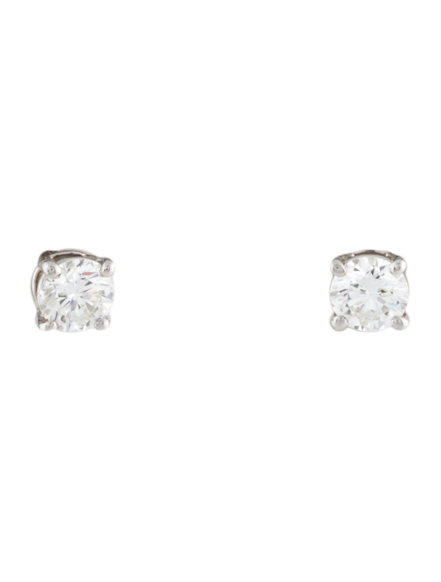 Tiffany & Co. Platinum Solitaire Diamond Stud Earrings - 950 Platinum ...