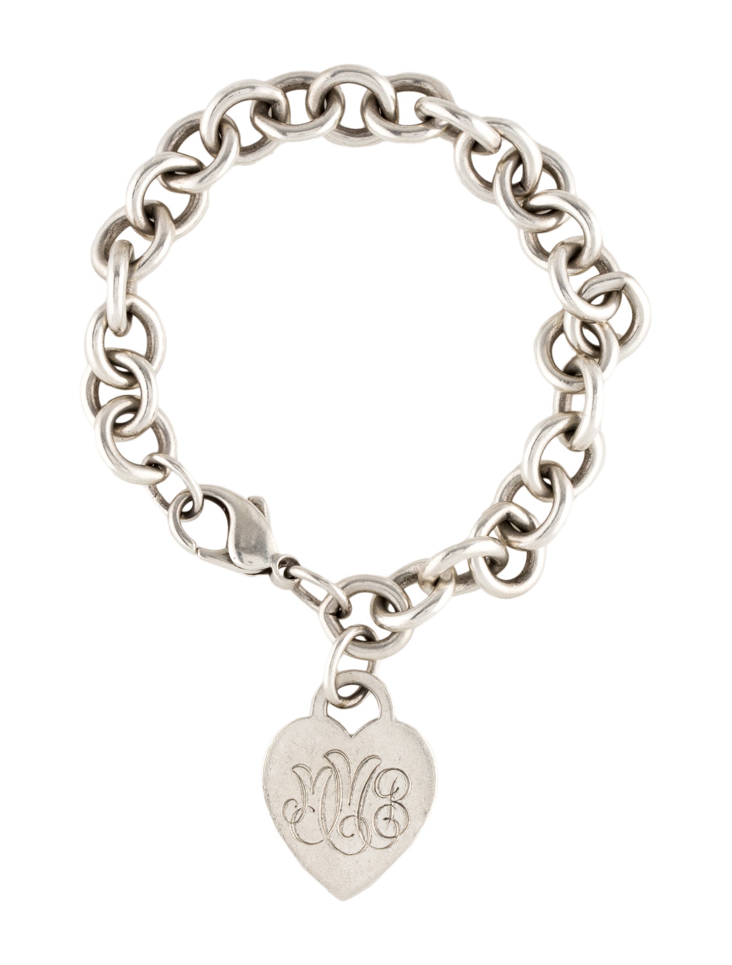 Tiffany & Co. Vintage Heart Tag Charm Bracelet - Sterling Silver Charm ...