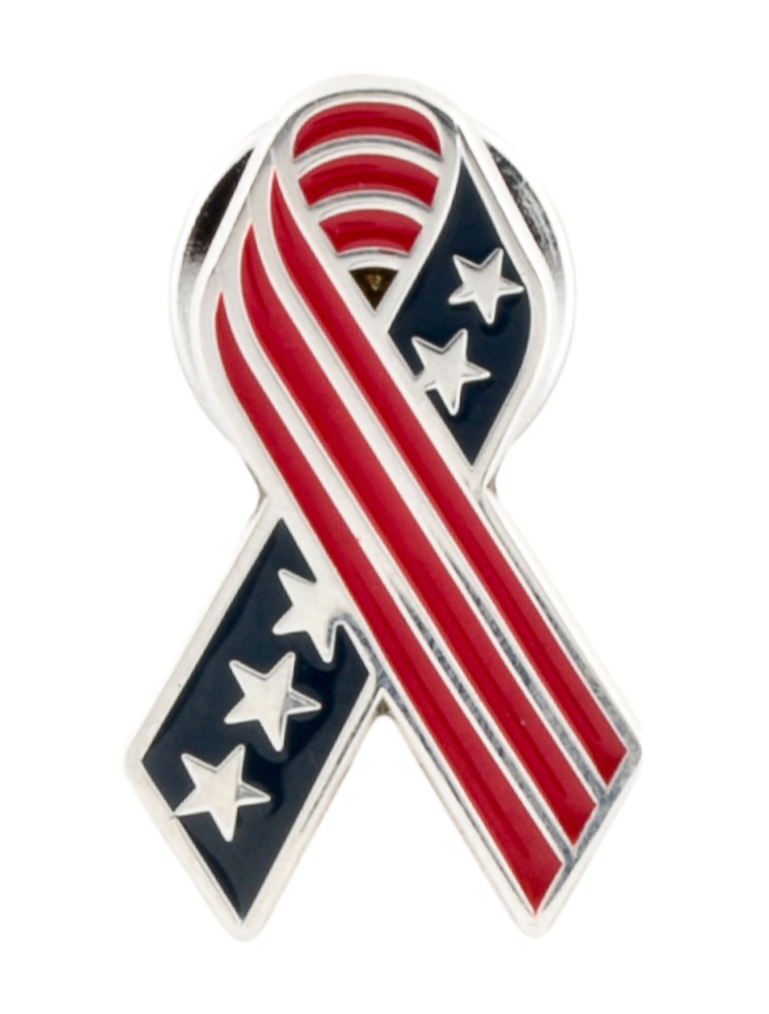 Tiffany & Co. Vintage American Flag Ribbon Pin - Blue, Sterling Silver ...