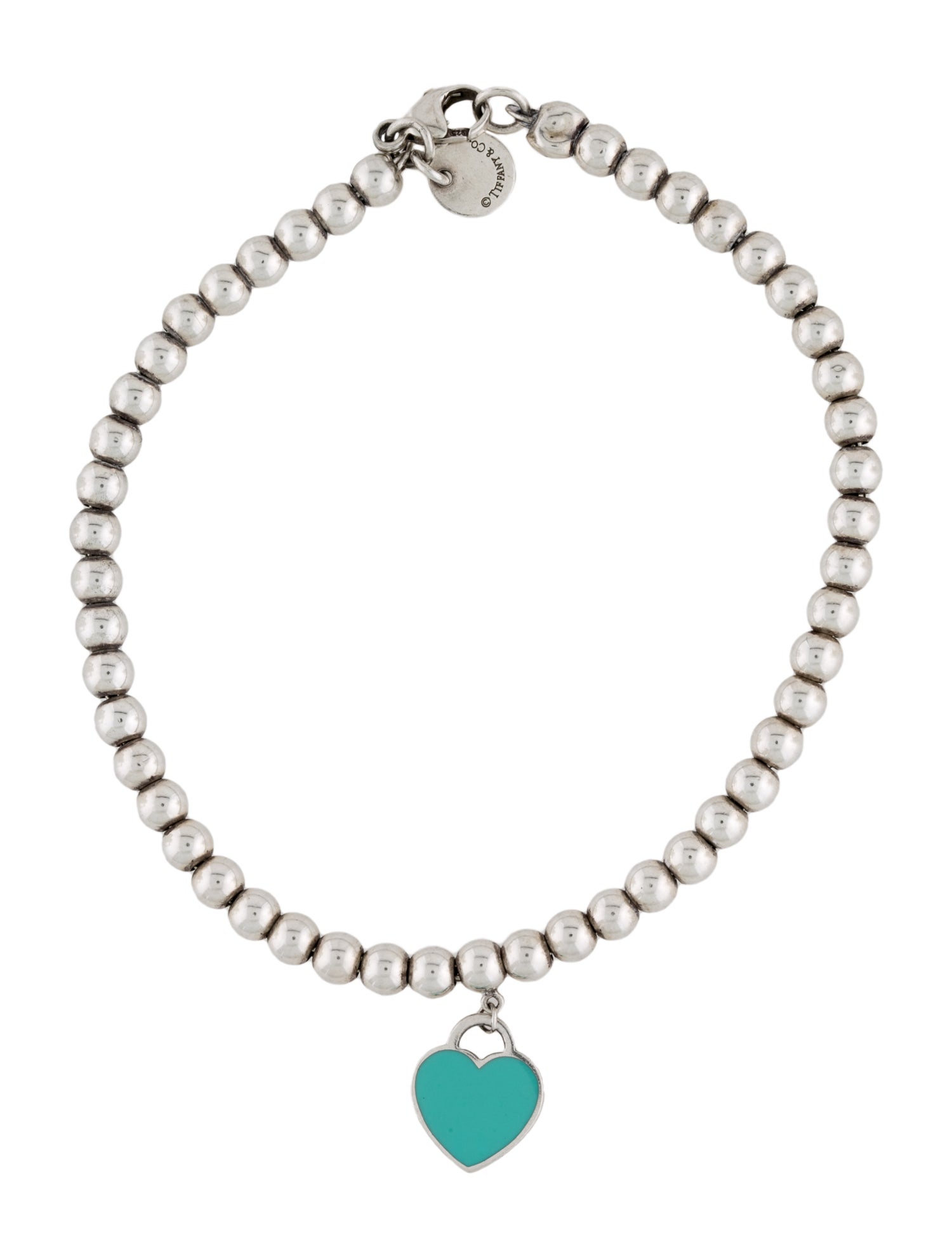 Tiffany & Co. Tiffany Blue® Heart Tag Bead Bracelet - Blue, Sterling ...
