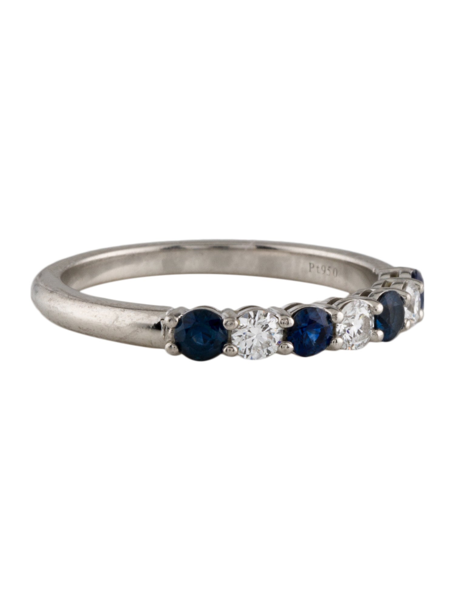 Tiffany & Co. Platinum Sapphire & Diamond Tiffany Forever Band Ring