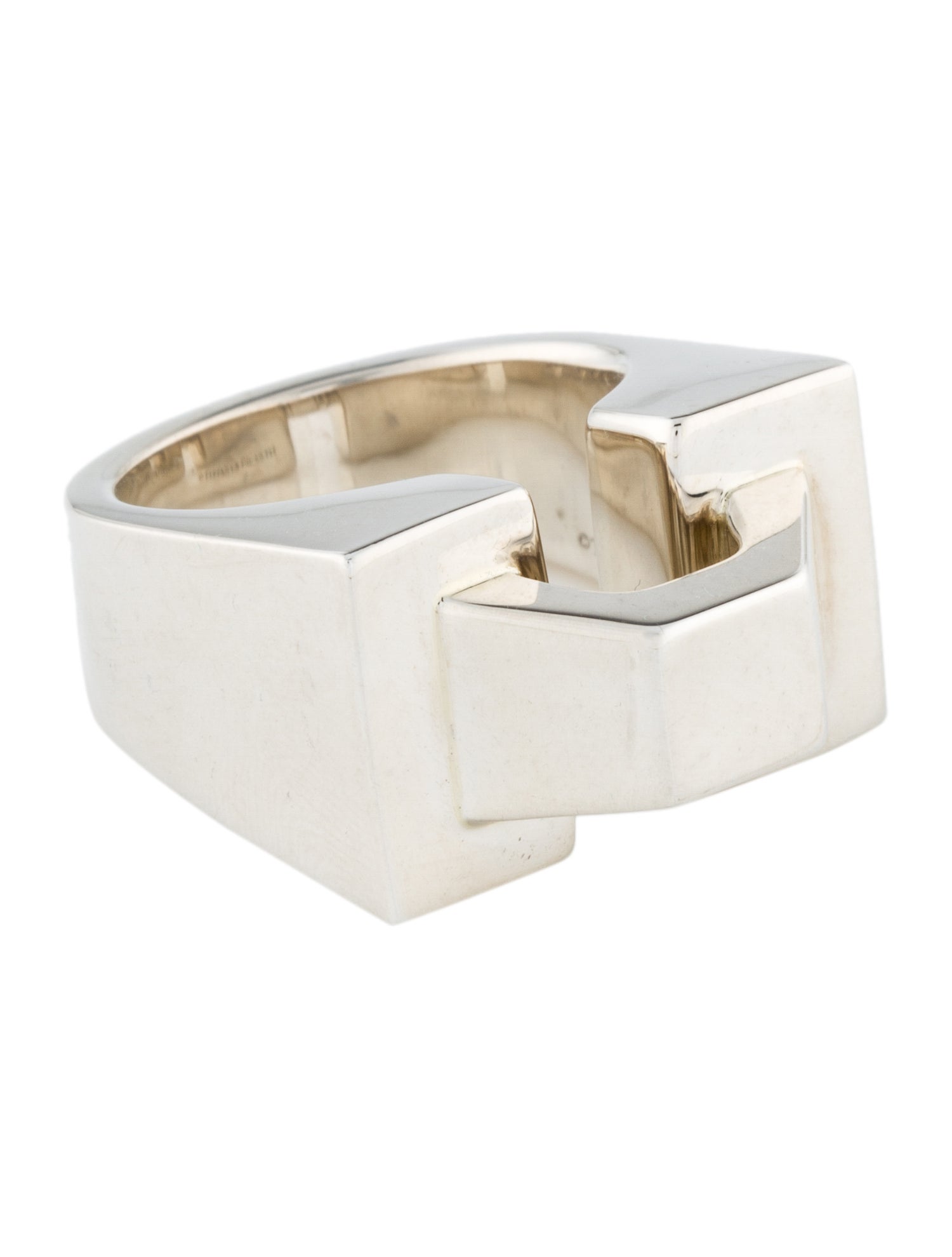 Tiffany & Co. Out of Retirement Block Ring - Sterling Silver Cocktail ...