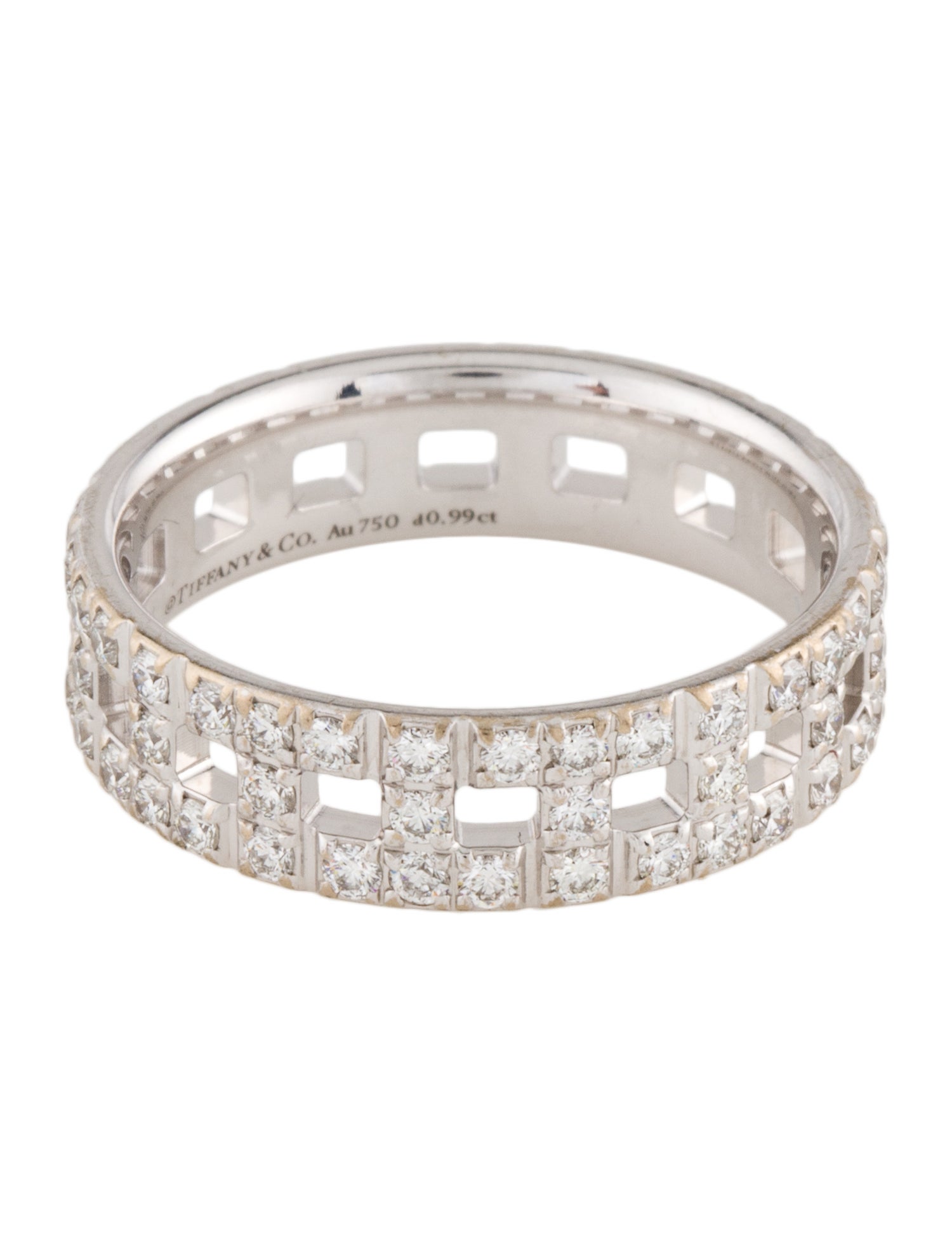 Tiffany & Co. 18K Diamond True Wide Ring - Rhodium-Plated 18K White Gold Rolling Ring, Rings ...