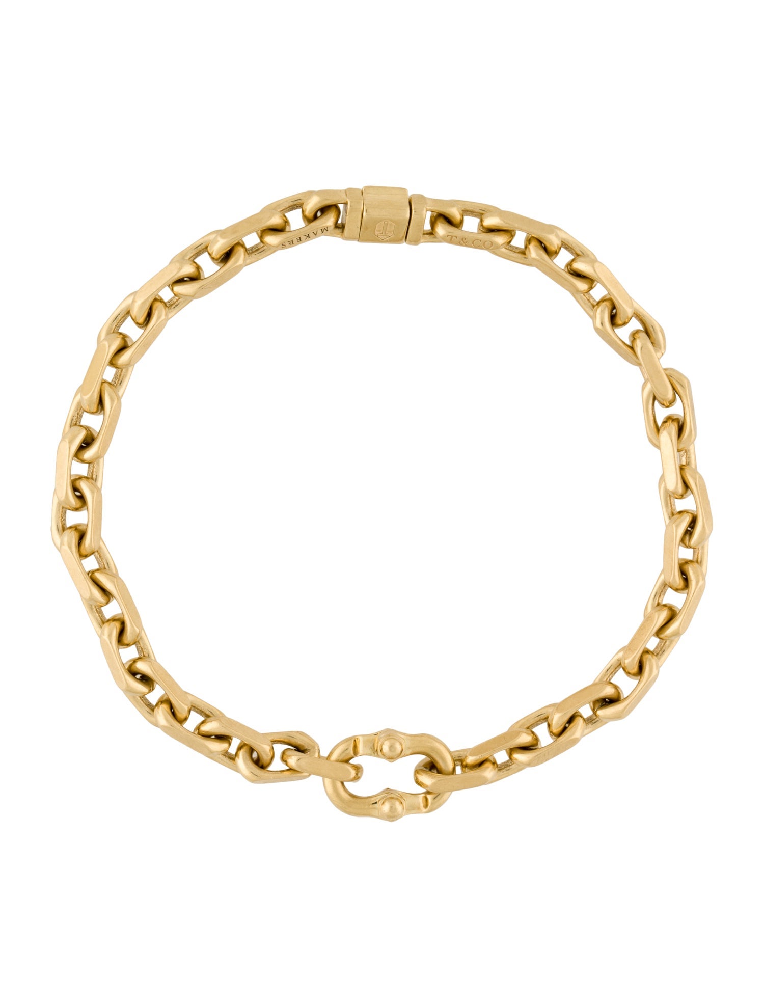 Tiffany & Co. 18K Makers Narrow Chain Bracelet - 18K Yellow Gold Link ...