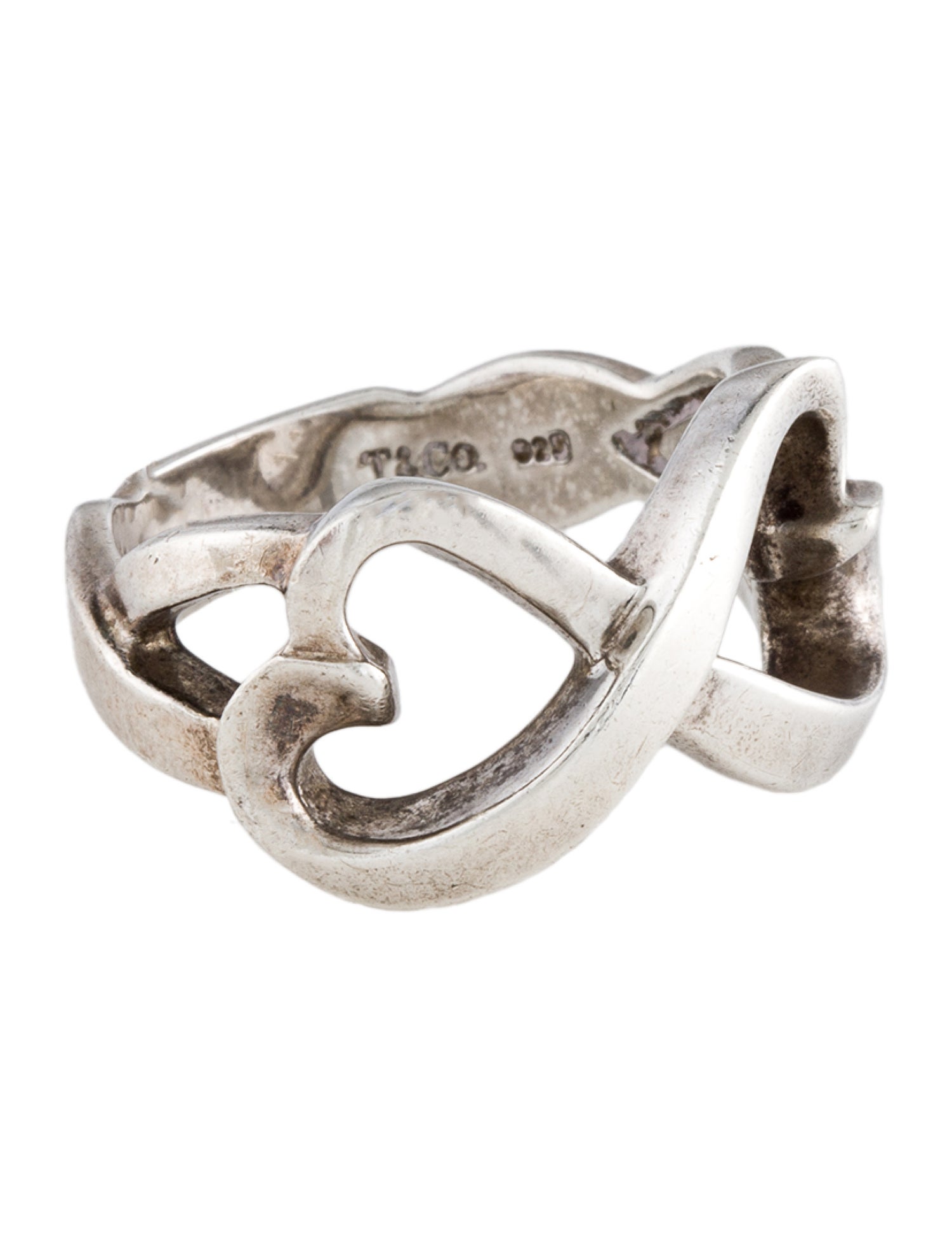 Tiffany & Co. Loving Heart Double Infinity Ring - Sterling Silver Band ...