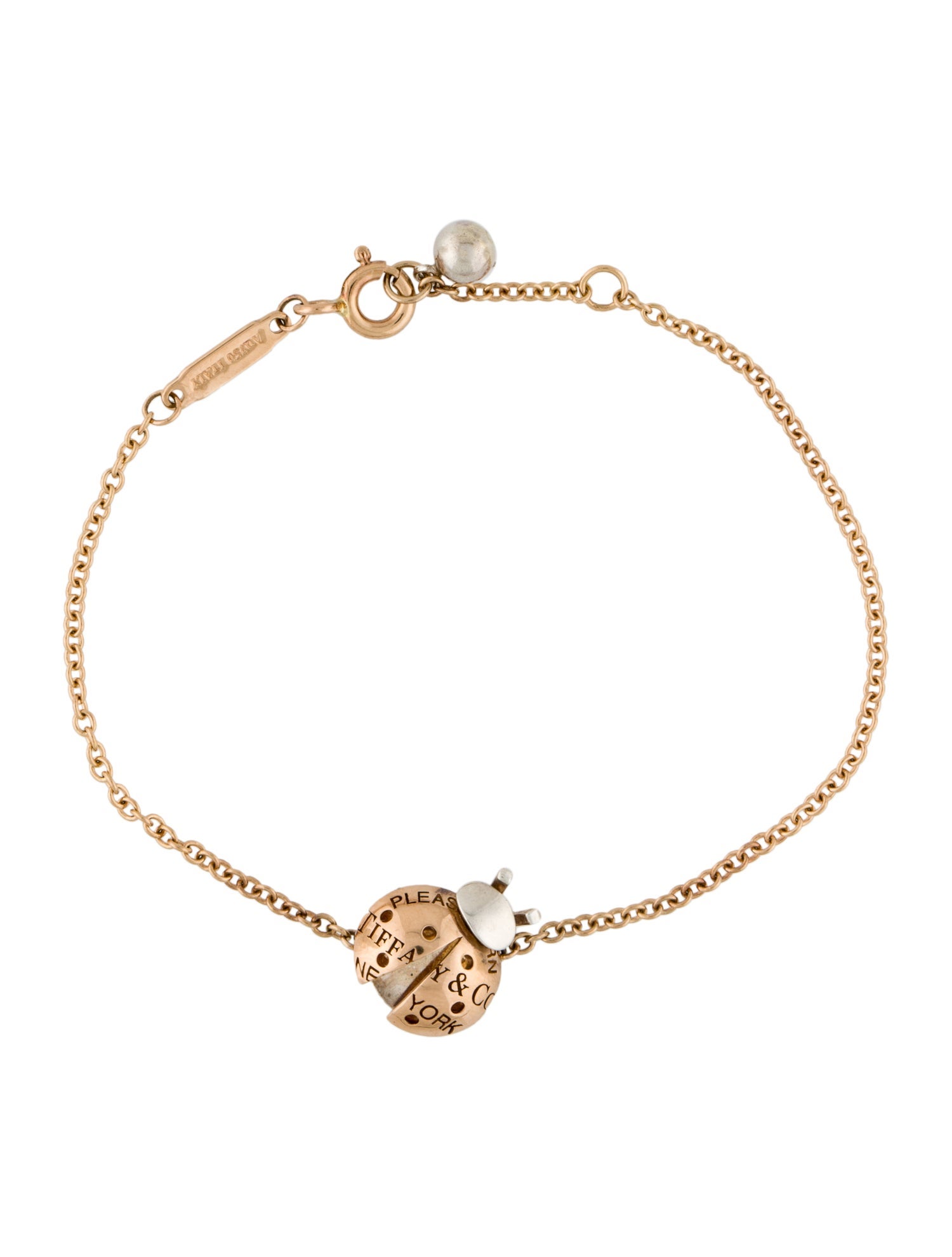 Tiffany & Co. 18K Love Bugs Lady Bug Bracelet - 18K Rose Gold Charm ...