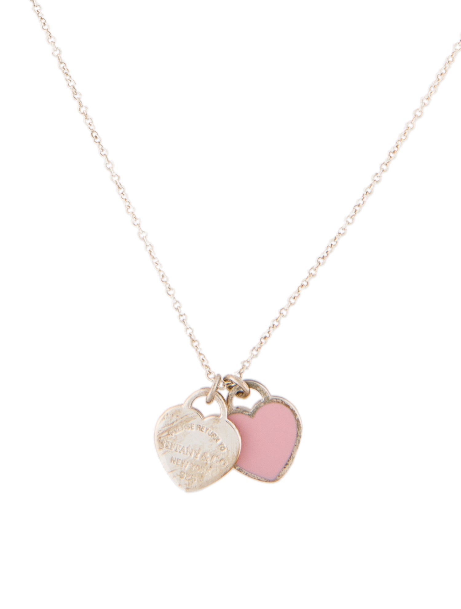 Pink Double Heart Tag Pendant