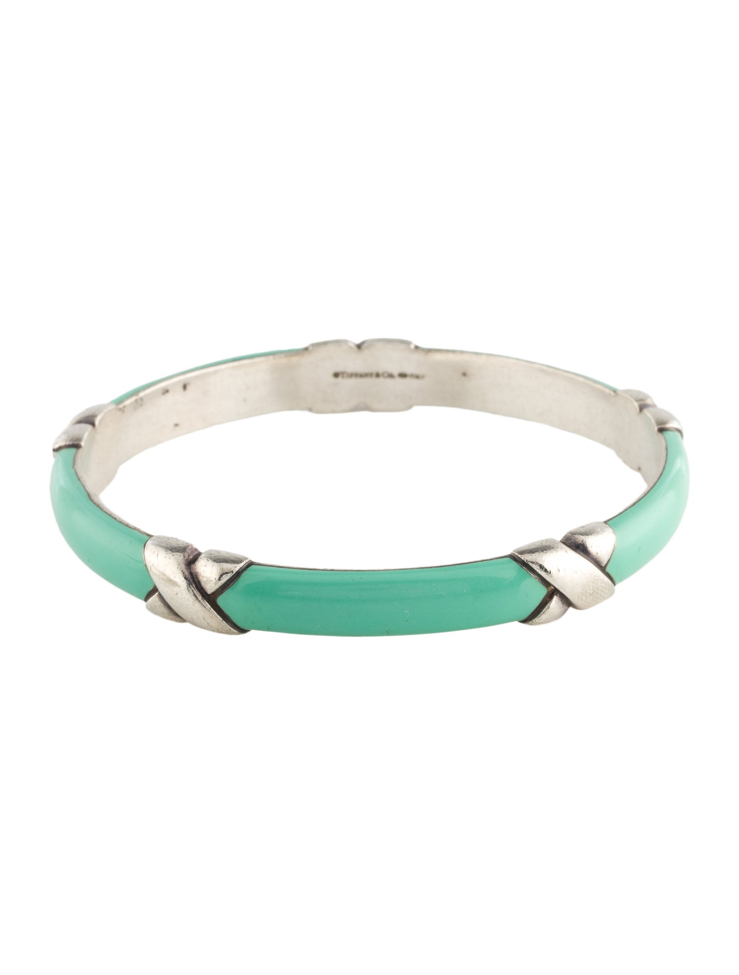 Tiffany & Co. Enamel Signature X Bangle - Sterling Silver Bangle ...