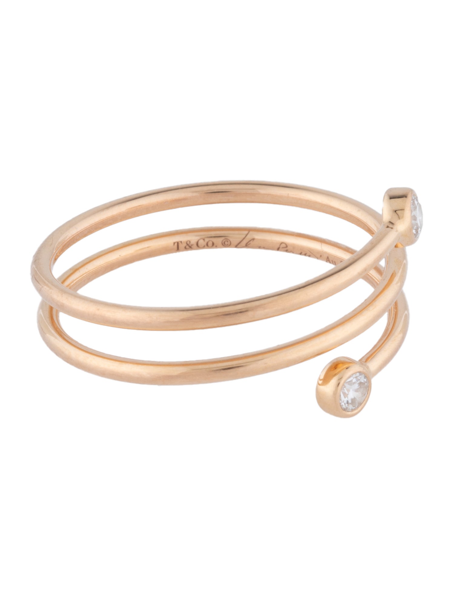Tiffany & Co. 18K Diamond Hoop Ring - 18K Rose Gold Band, Rings ...