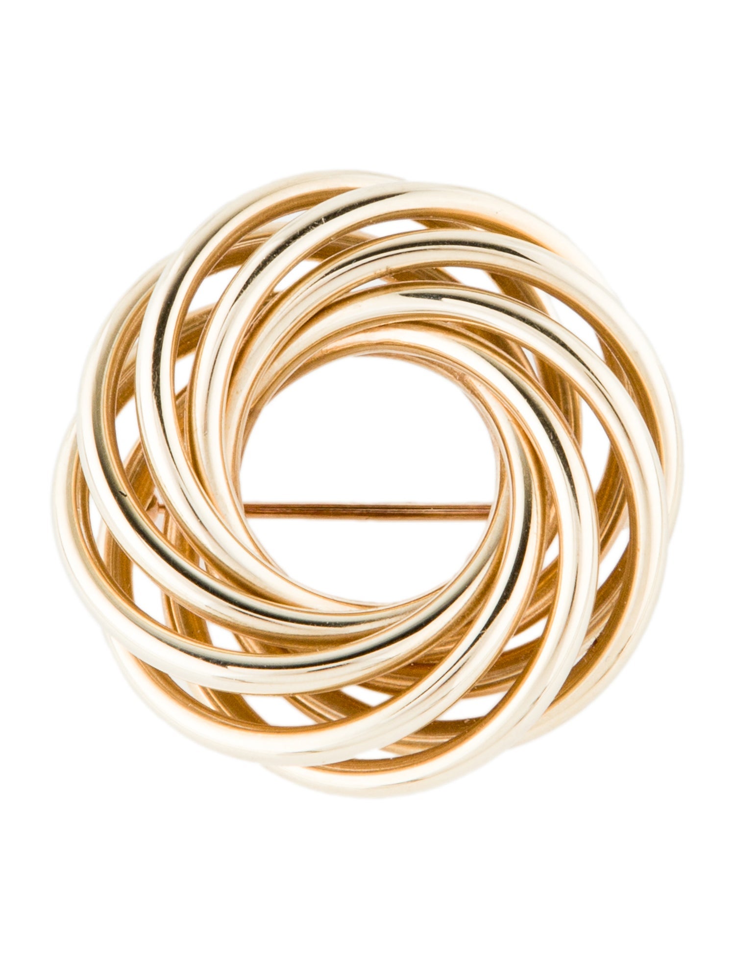 Tiffany & Co. Vintage Spiral Pin Brooch - 14K Yellow Gold Pin, Brooches ...