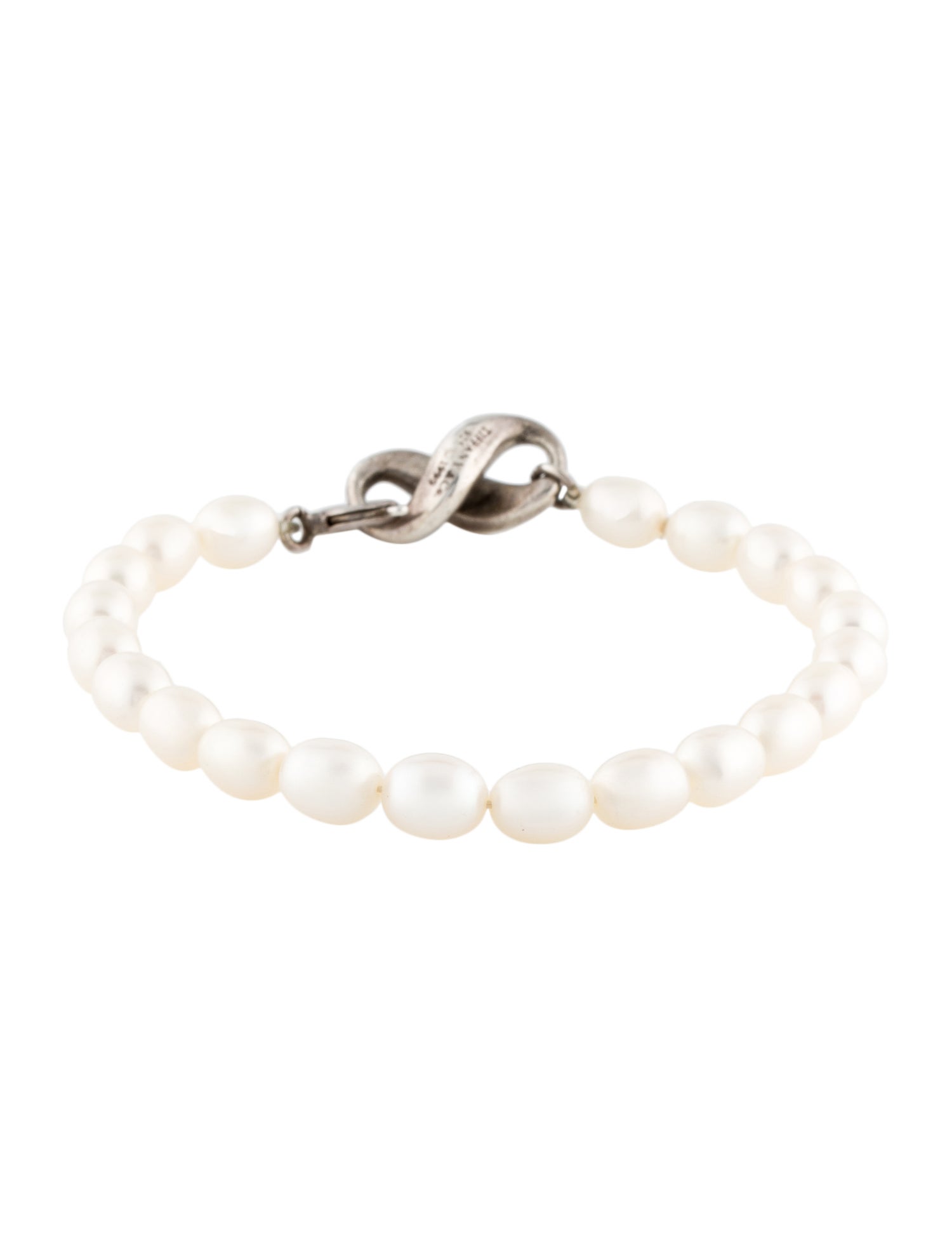Tiffany & Co. Vintage Pearl Infinity Bead Bracelet - Sterling Silver ...