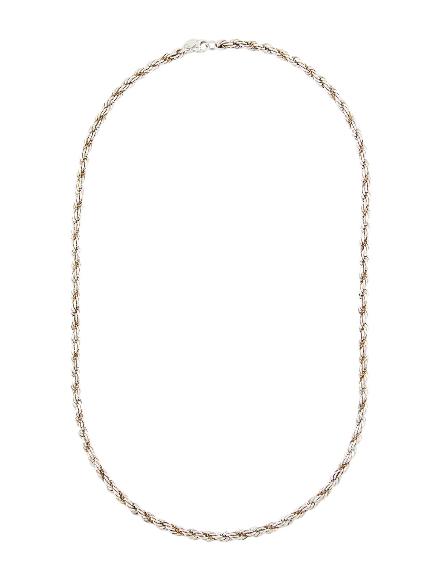 Tiffany & Co. Vintage Two-Tone Rope Chain Link Necklace - 18K Yellow ...