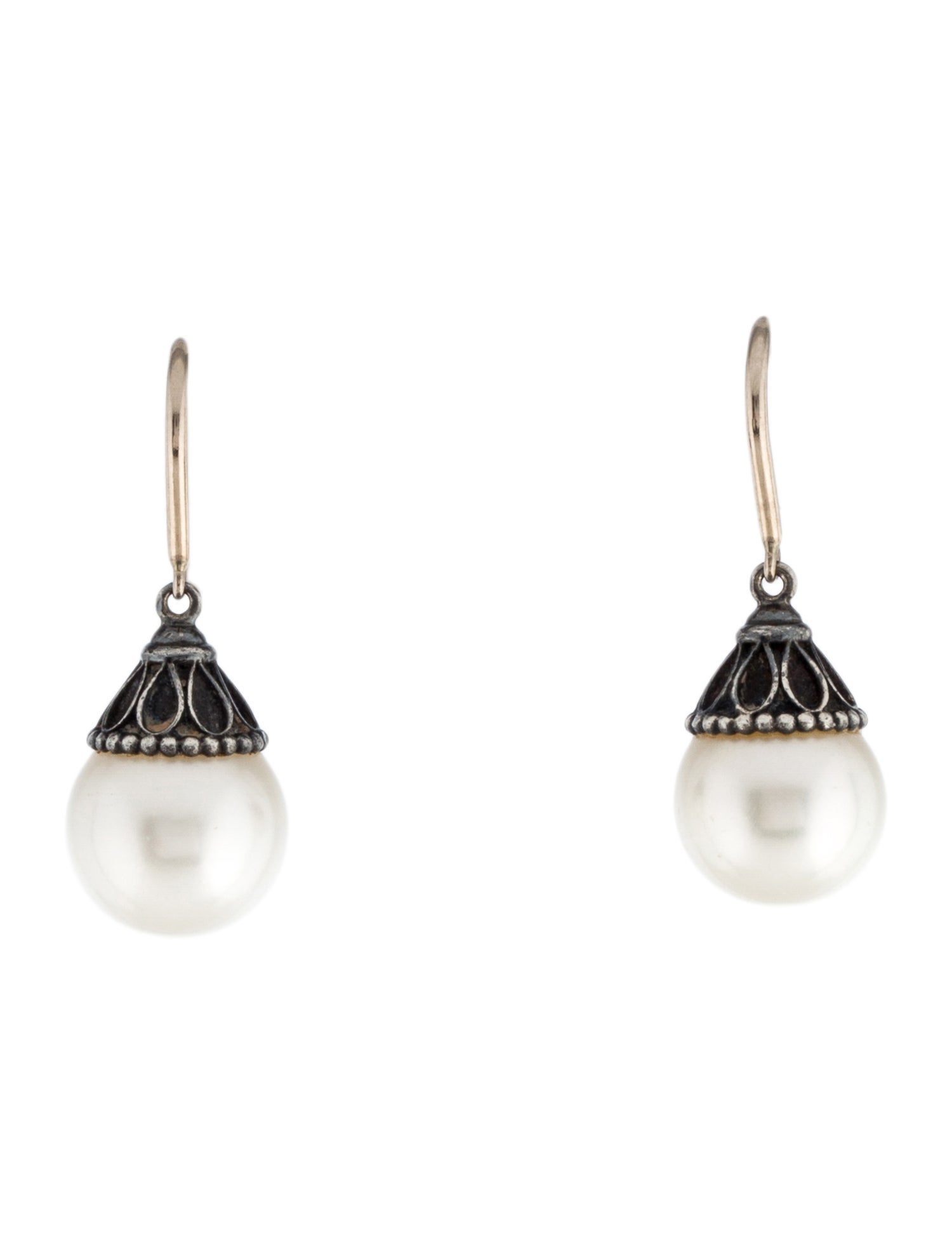 Tiffany & Co. Pearl Ziegfeld Cap Drop Earrings - 14K White Gold Stud ...