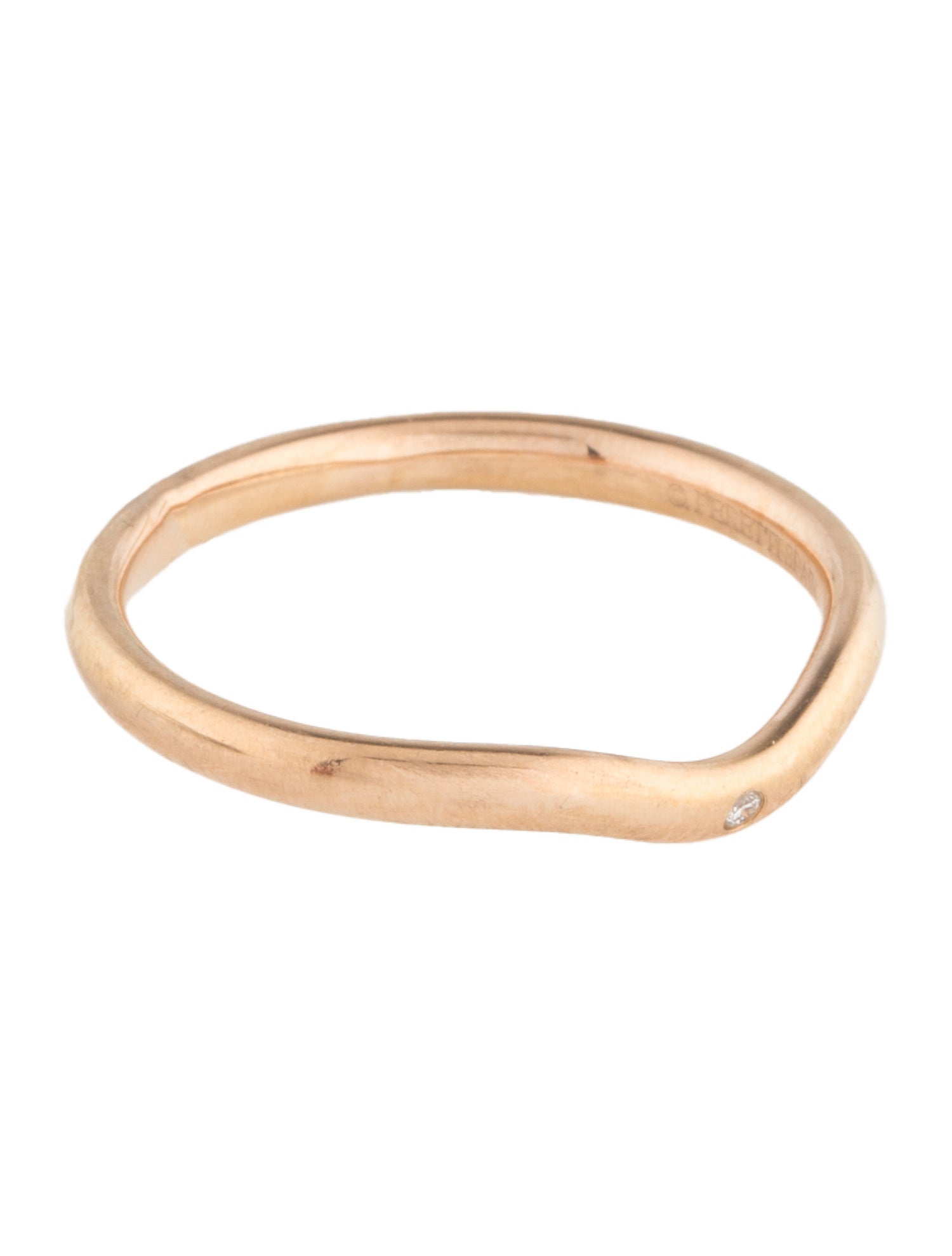 Tiffany & Co. 18K Diamond Wedding Band Ring - 18K Rose Gold Band, Rings ...