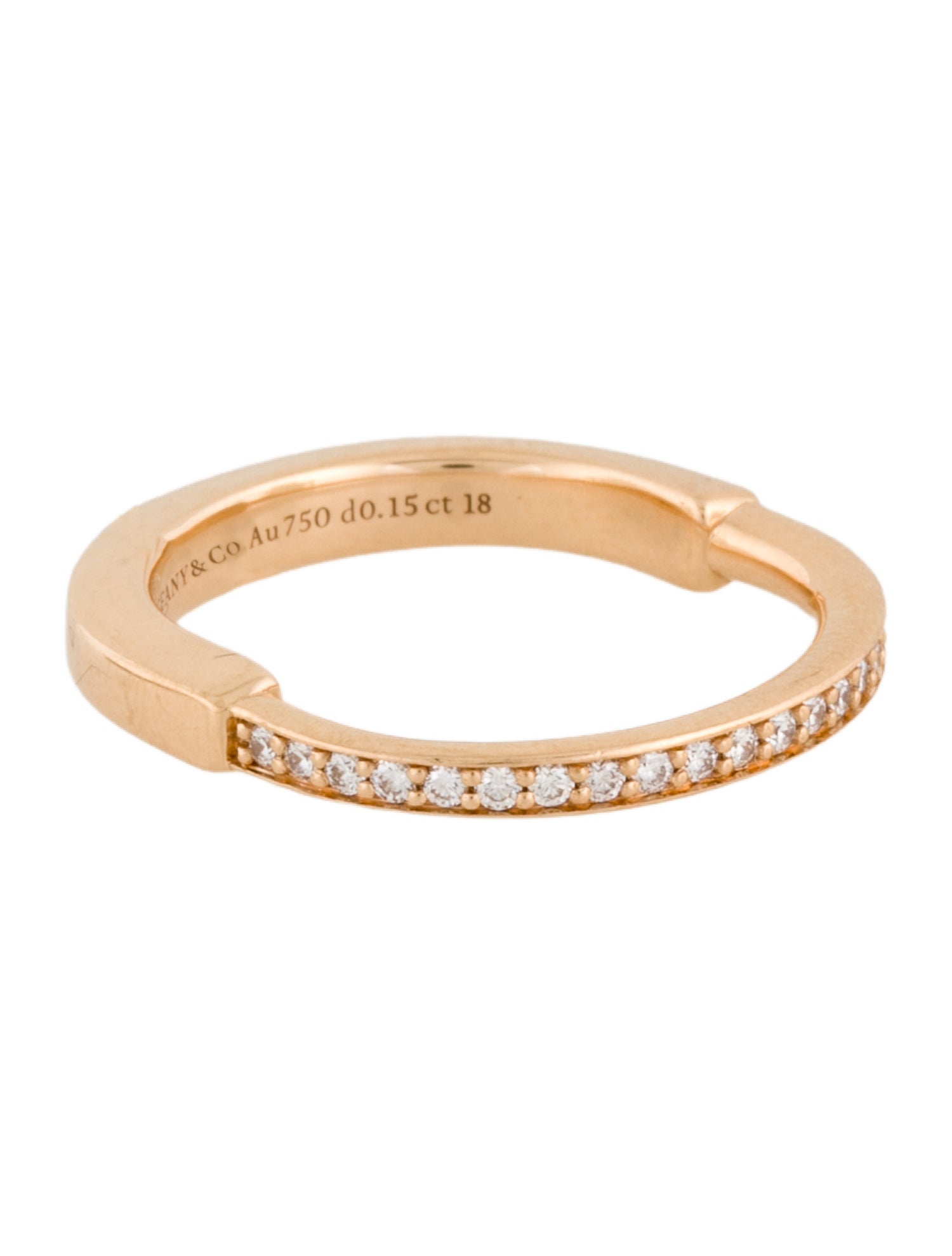 Tiffany & Co. 18K Diamond Lock Ring - 18K Rose Gold Band, Rings ...
