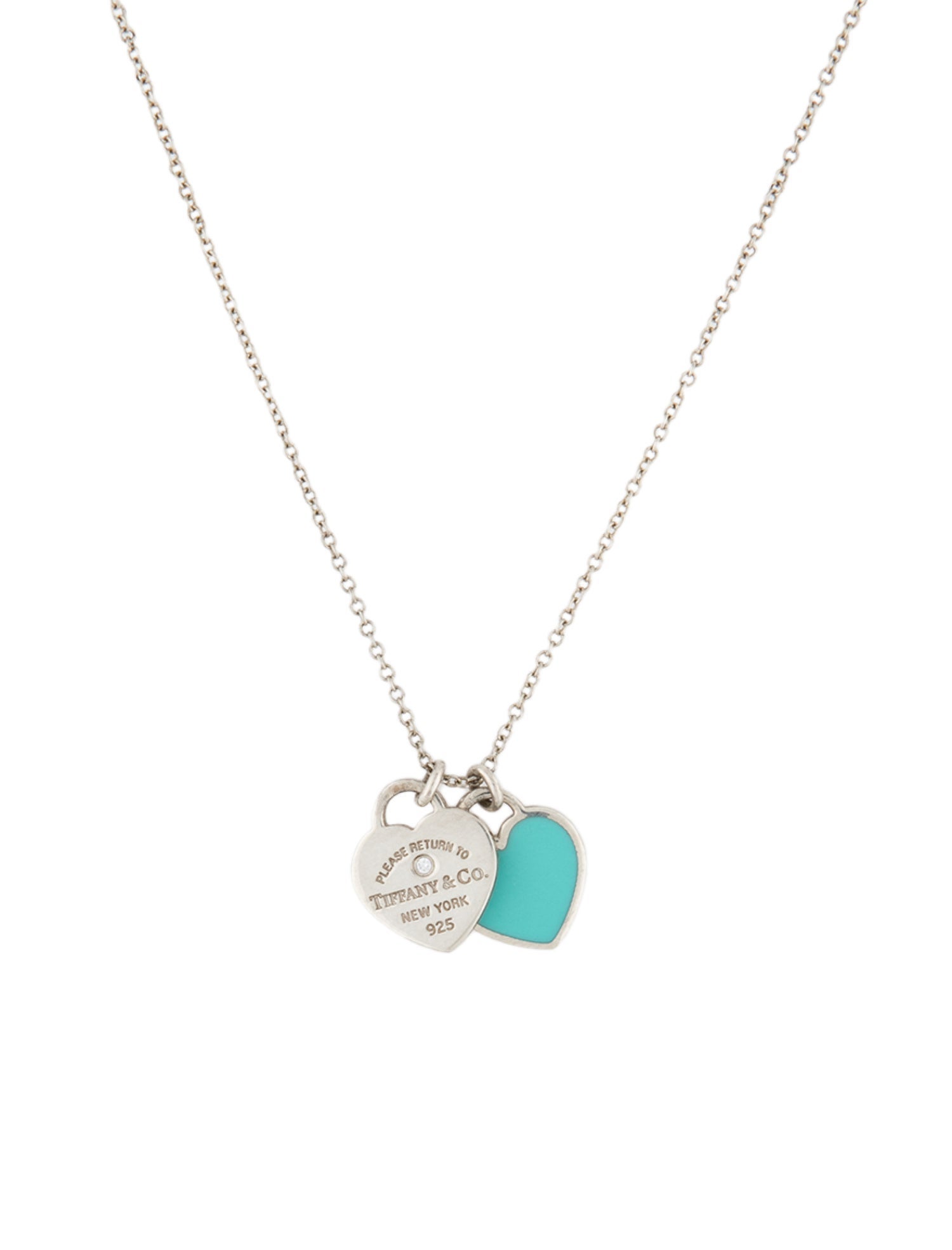 Tiffany & Co. Diamond & Enamel Return to Tiffany® Heart Pendant - Blue ...