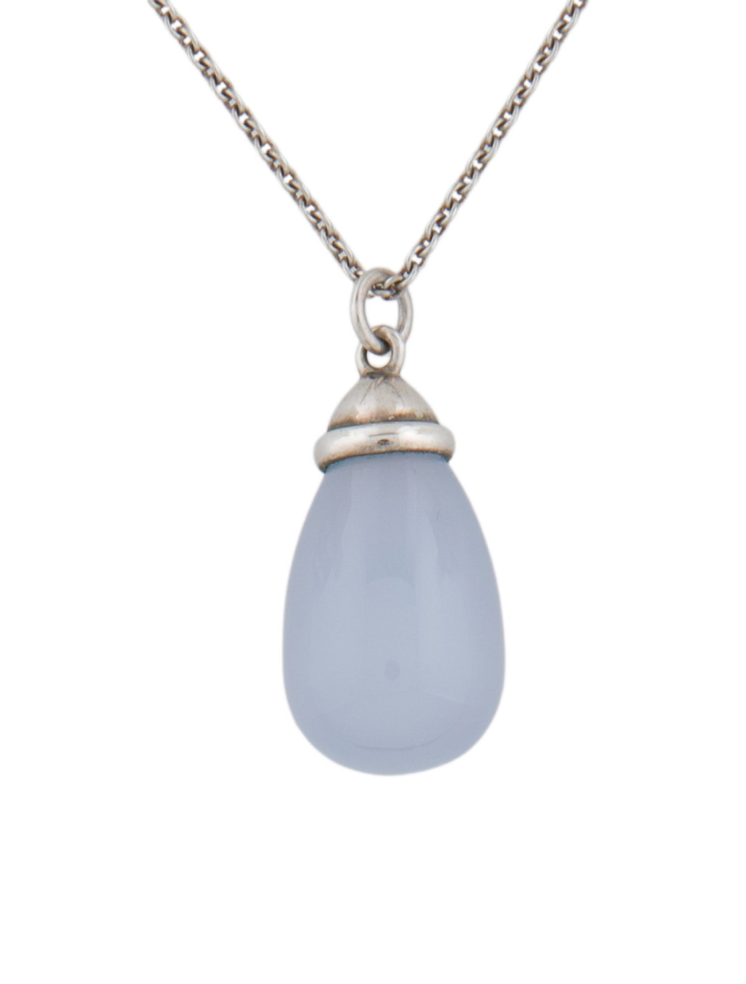Tiffany & Co. Chalcedony Drop Pendant Necklace - Sterling Silver Pendant Necklace, Necklaces ...