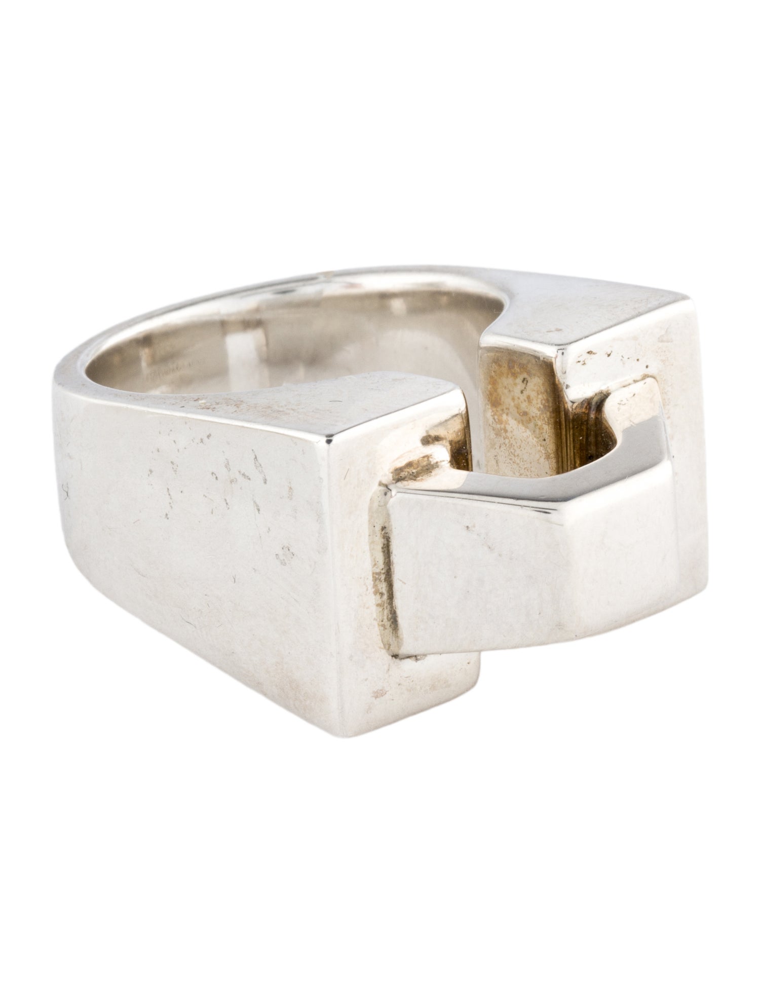 Tiffany & Co. Out of Retirement Block Ring - Sterling Silver Cocktail ...