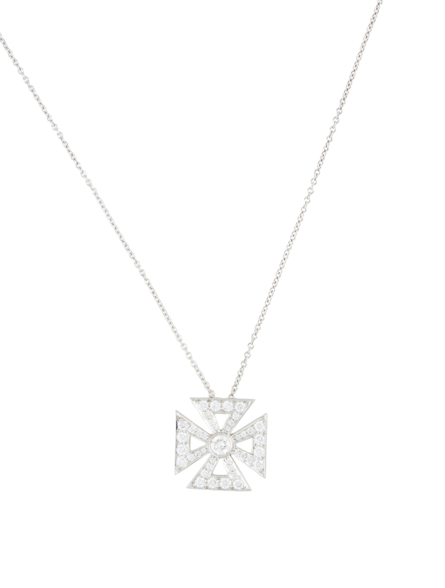 Tiffany & Co. Platinum Maltese Cross Pendant Necklace - 950 Platinum ...