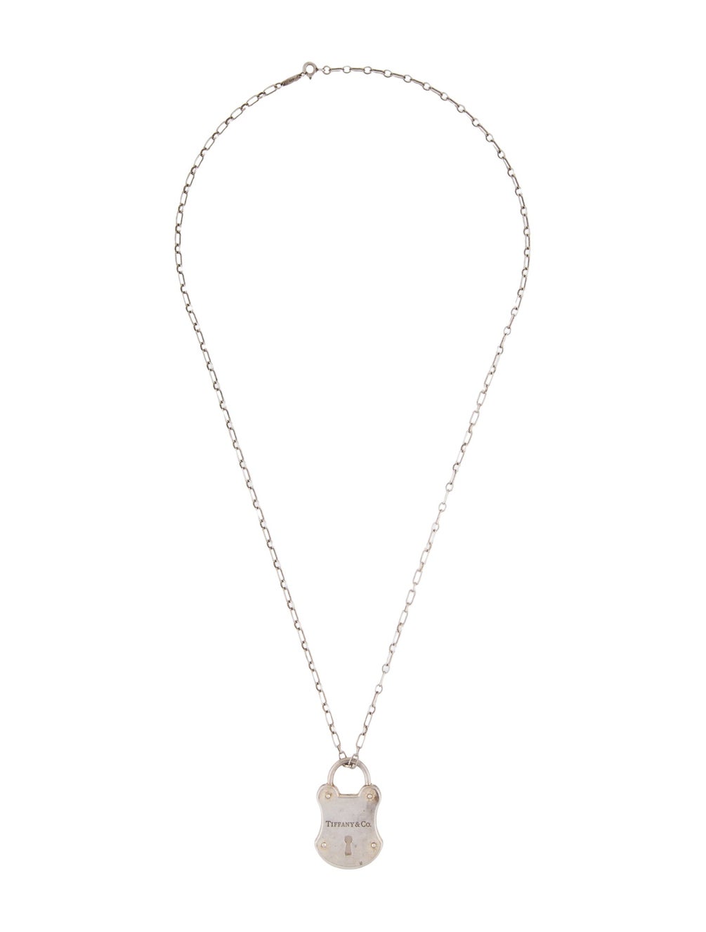 Tiffany & Co. Keyhole Padlock Pendant Necklace - Sterling Silver ...