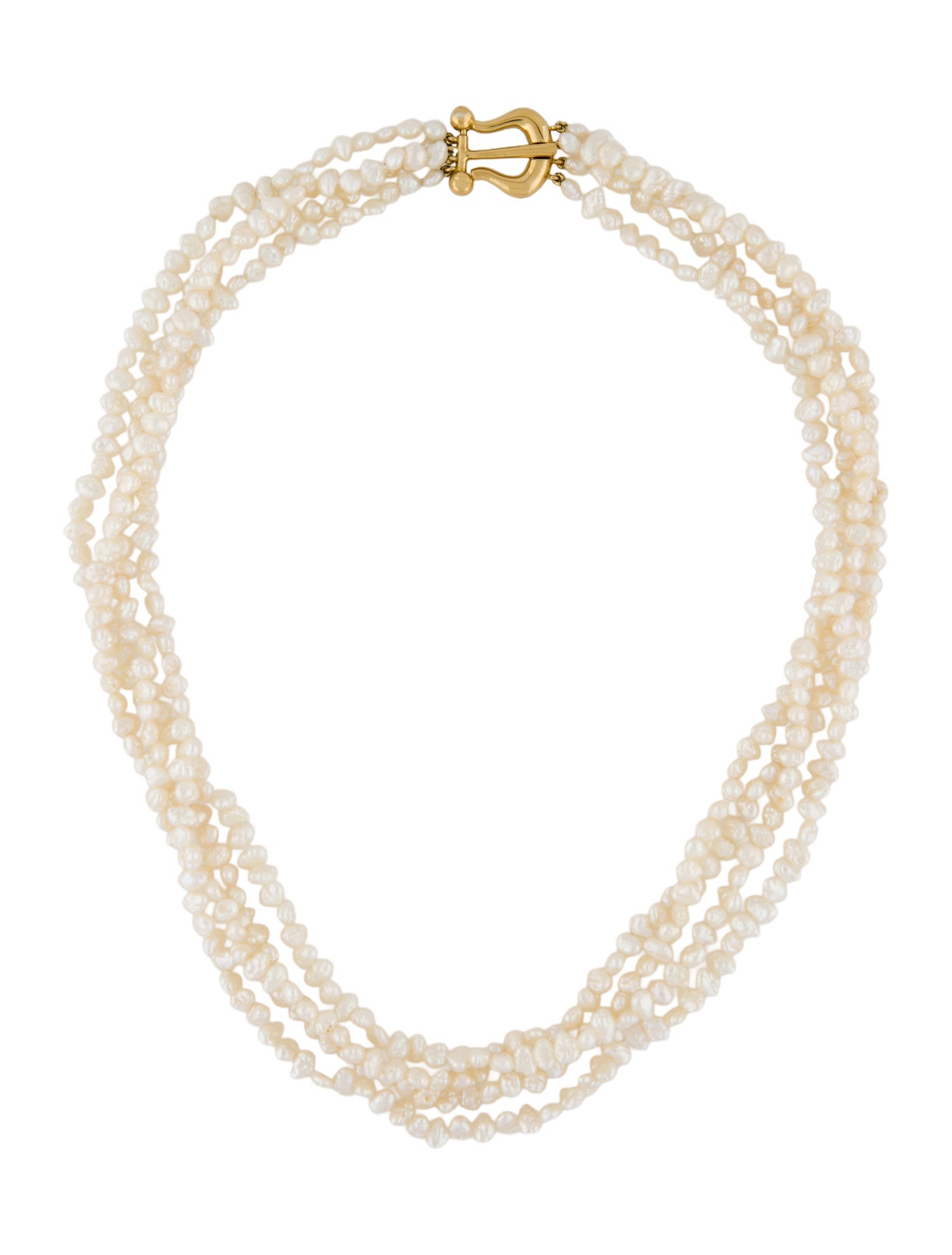 Tiffany & Co. Vintage 18K Pearl Torsade Necklace - 18K Yellow Gold Bead ...