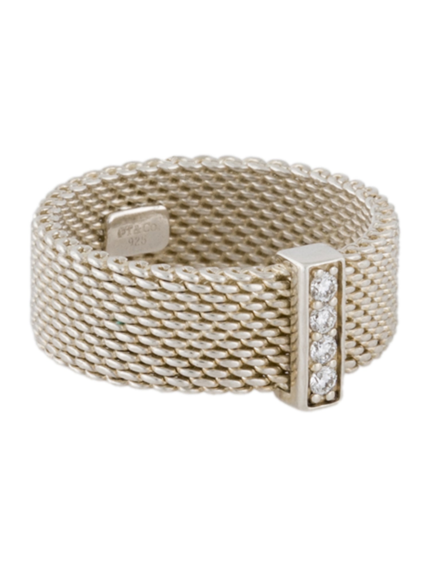 Tiffany & Co. Somerset Mesh Band - Sterling Silver Band, Rings ...
