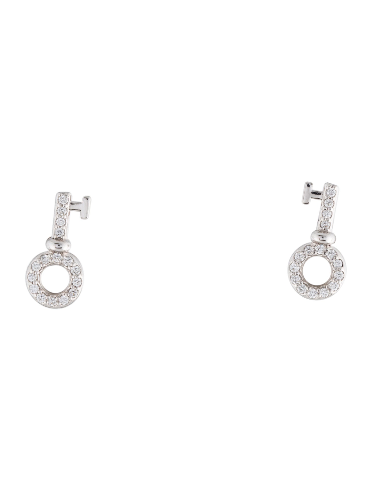 Earrings 14K Diamond Small Stud Earrings - Rhodium-Plated 14K White ...