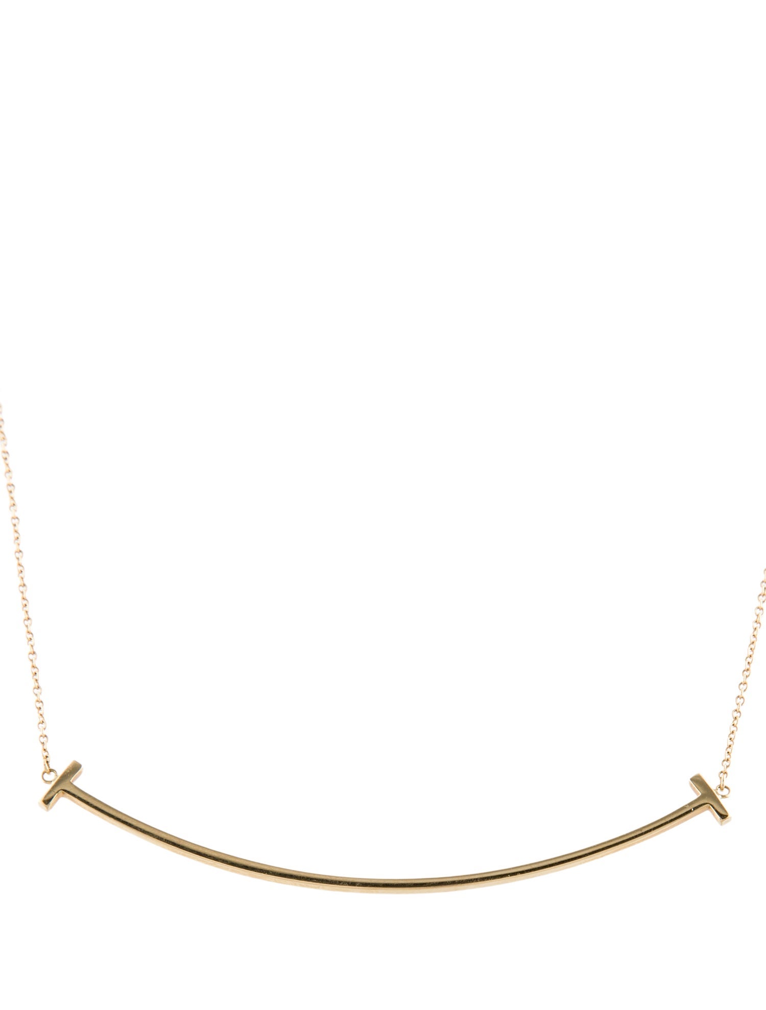 Tiffany & Co. 18K Large T Smile Pendant Necklace - 18K Yellow Gold ...