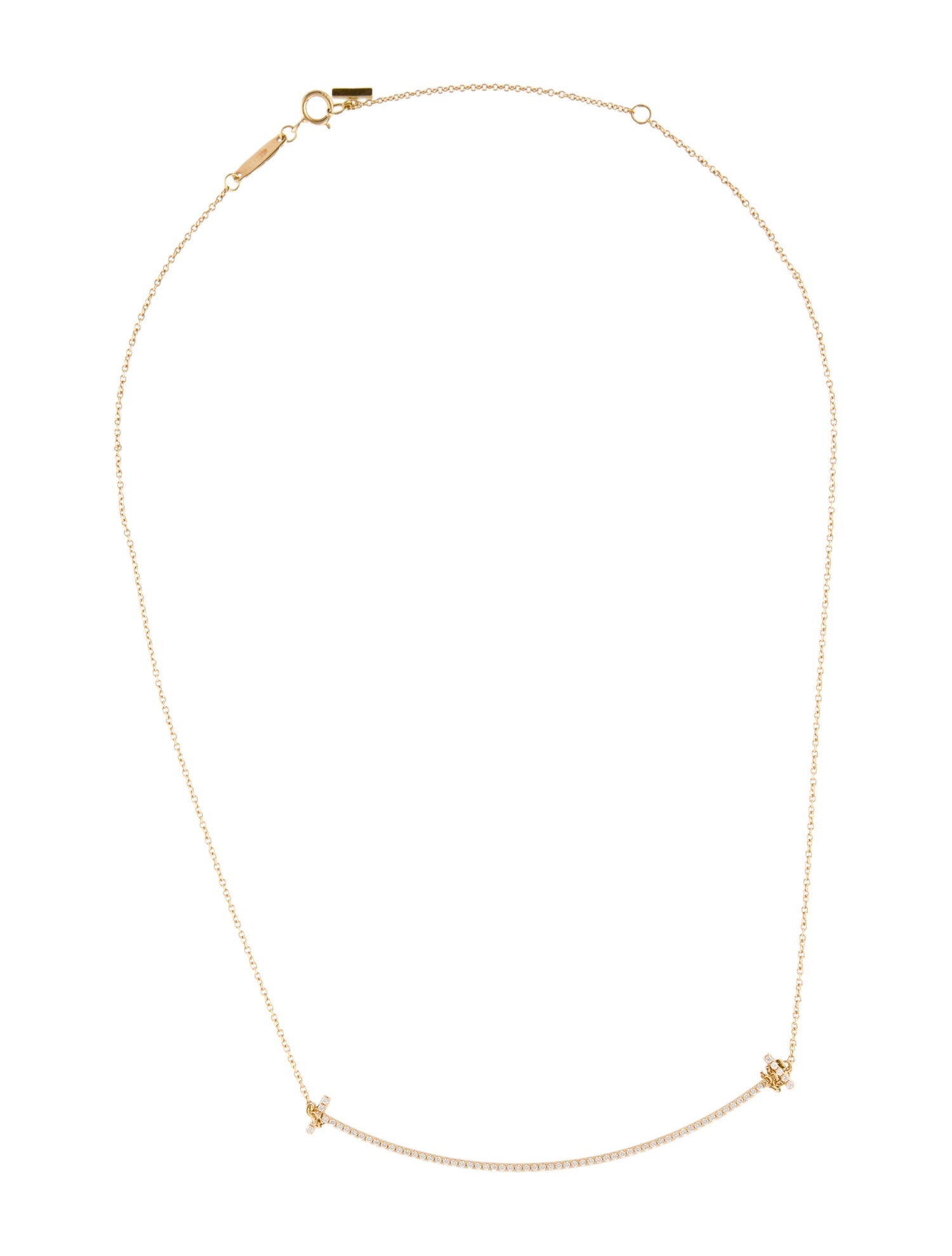 Tiffany & Co. 18K Diamond Large Smile Pendant Necklace - Pendant ...